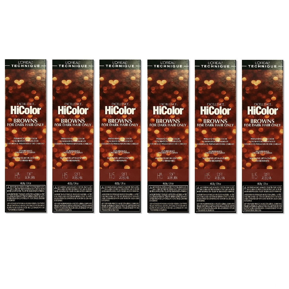 L'Oreal Excellence HiColor H5 Soft Auburn Permanent Tint HC-05111 (6 ...