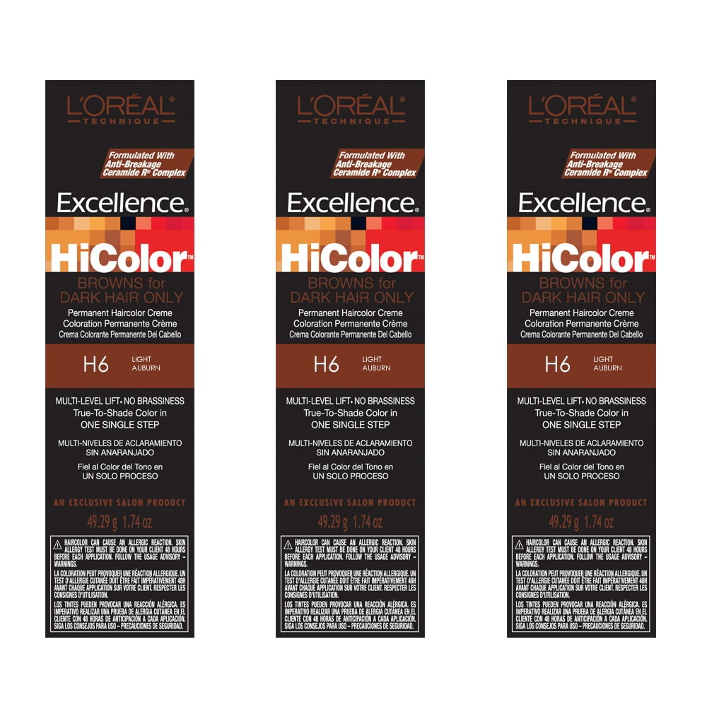 L'Oreal Excellence HiColor H6 Light Auburn Permanent Hair Tint HC-05110 ...