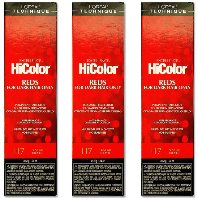 L'Oreal Excellence HiColor H7 Sizzling Copper Permanent Tint HC-05107 ...