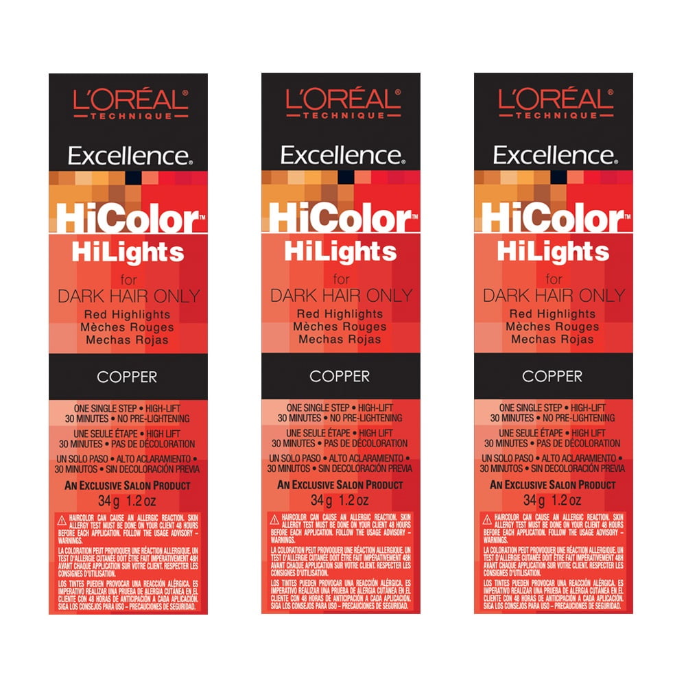 L'Oreal HiColor HiLights COPPER Permanent Hair Color Tint HC-05104 (3 ...