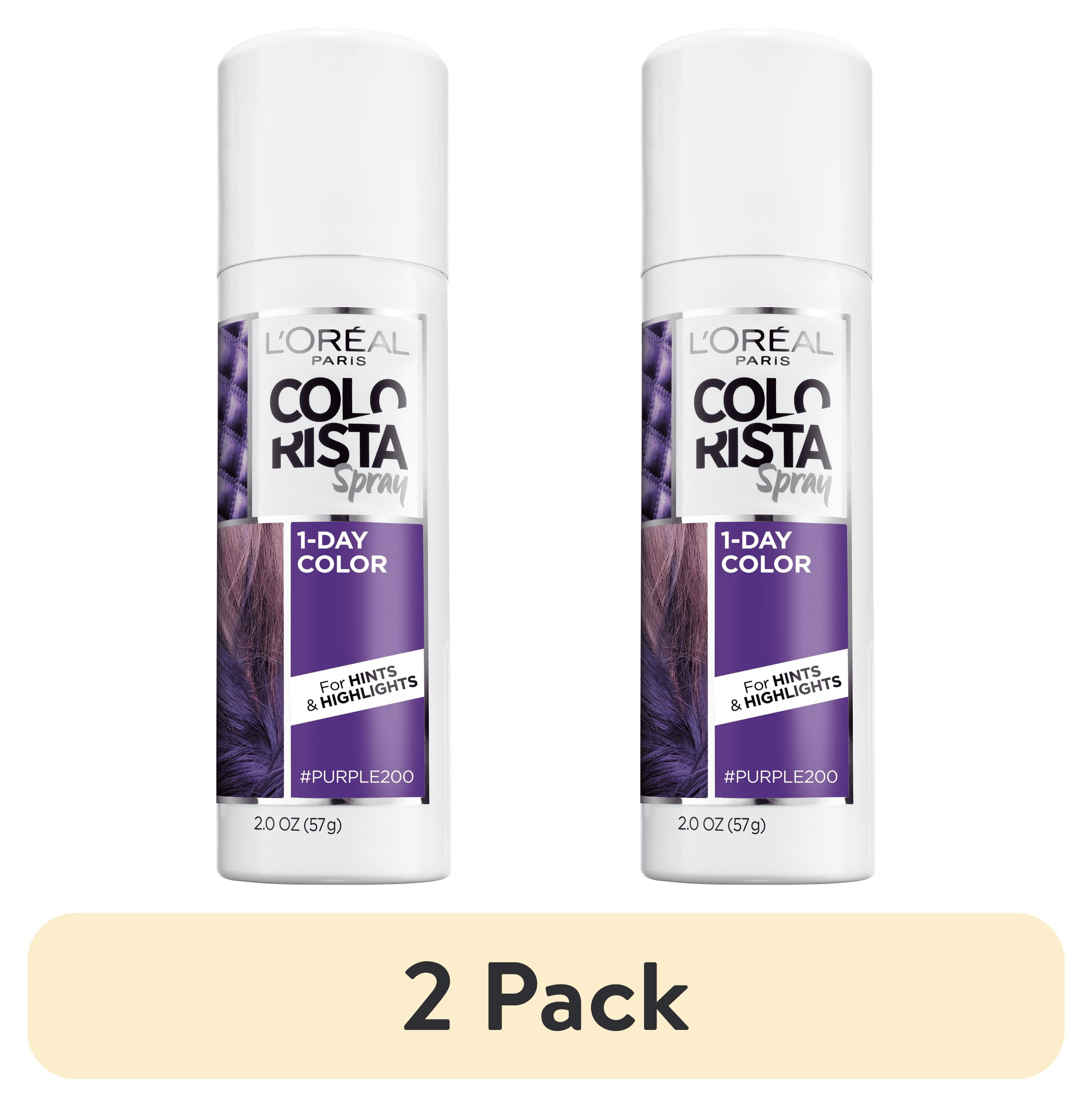 (2 pack) L'Oreal Paris Colorista Spray Temporary Hair Color, Purple ...