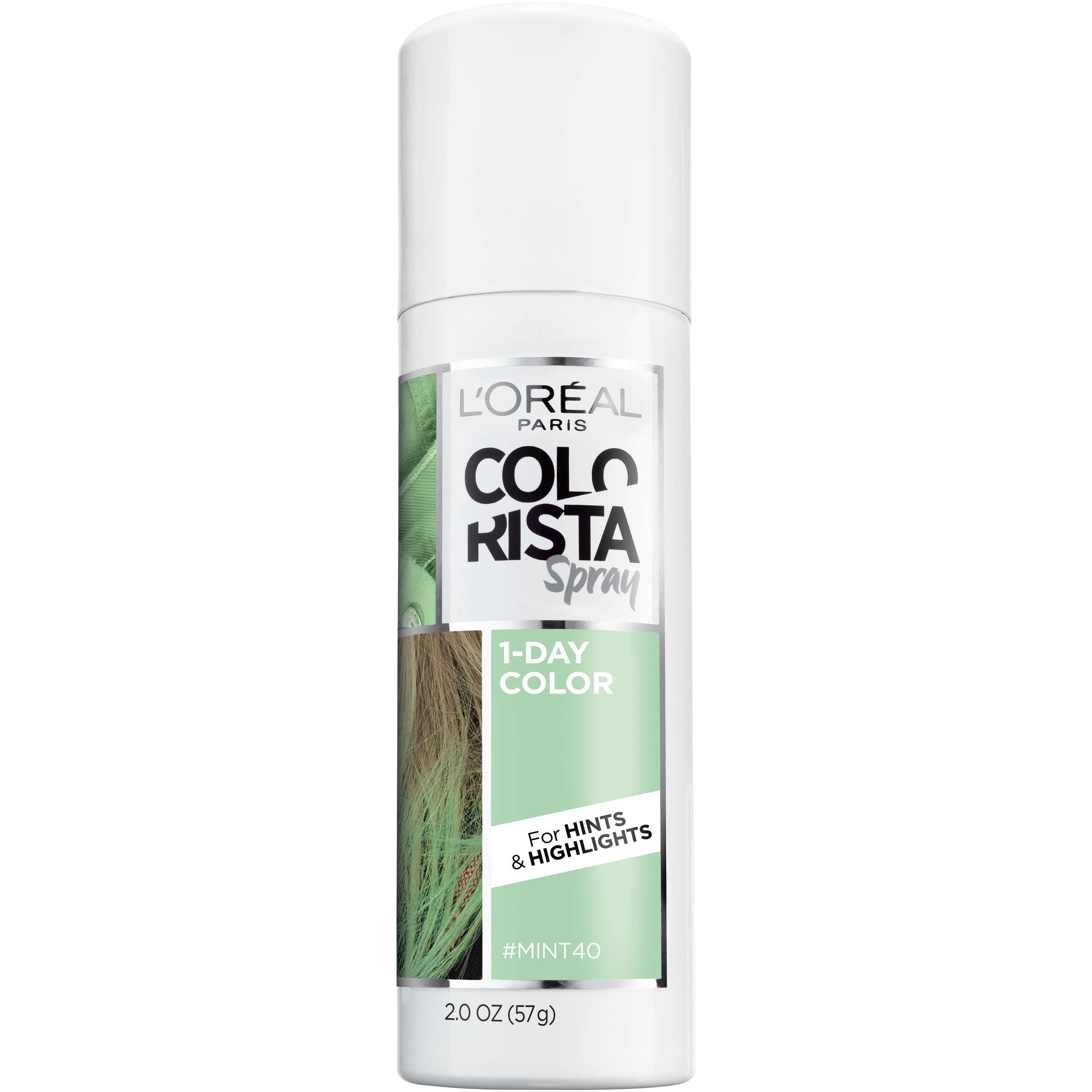 L'Oreal Paris Colorista Temporary Hair Color Spray, Pastel Mint, 1 Day ...