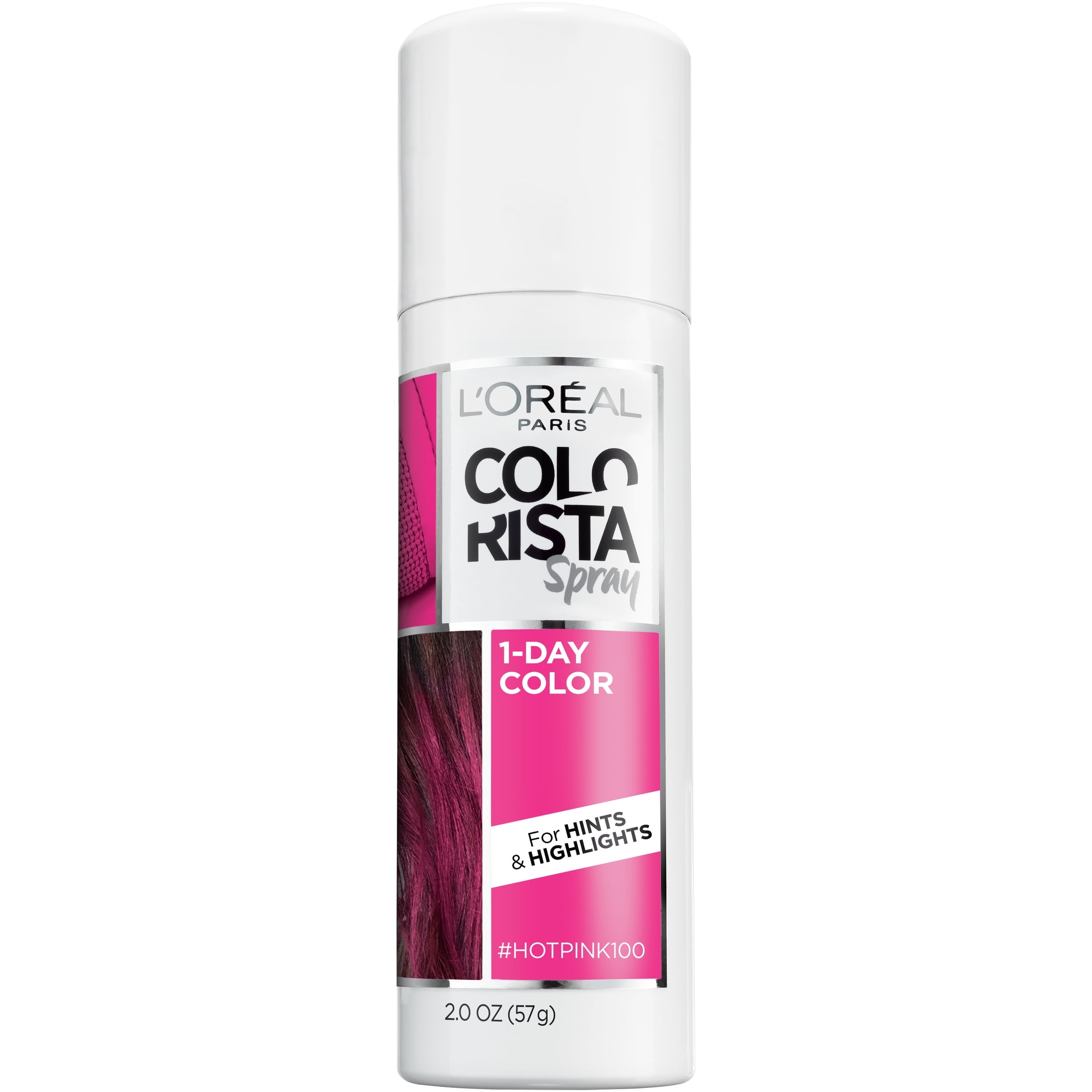 L'Oreal Paris Colorista 1 Day Hair Dye Spray, 100 Hot Pink, 2 oz ...