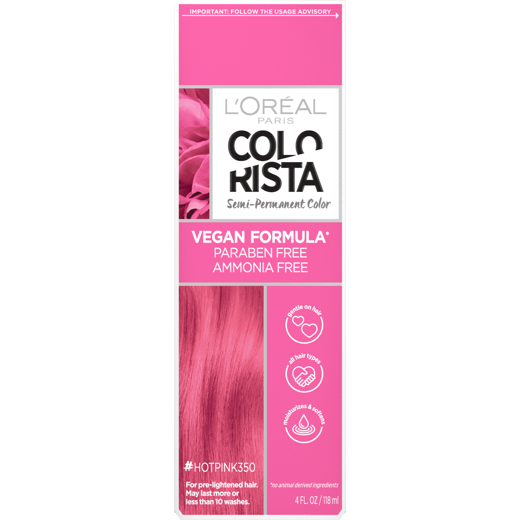 L'Oreal Paris Colorista Semi Permanent Hair Color, Hot Pink - Walmart.com