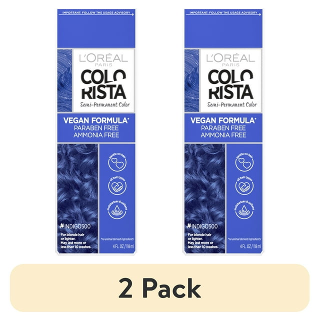 (2 pack) L'Oreal Paris Colorista Semi-Permanent Hair Color, Indigo, 1 ...