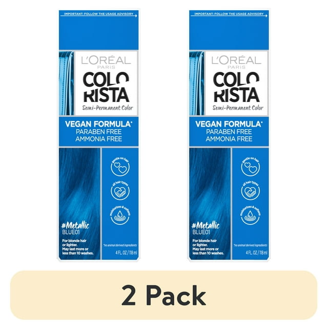 (2 pack) L'Oreal Paris Colorista Semi-Permanent Hair Color, Metallic ...