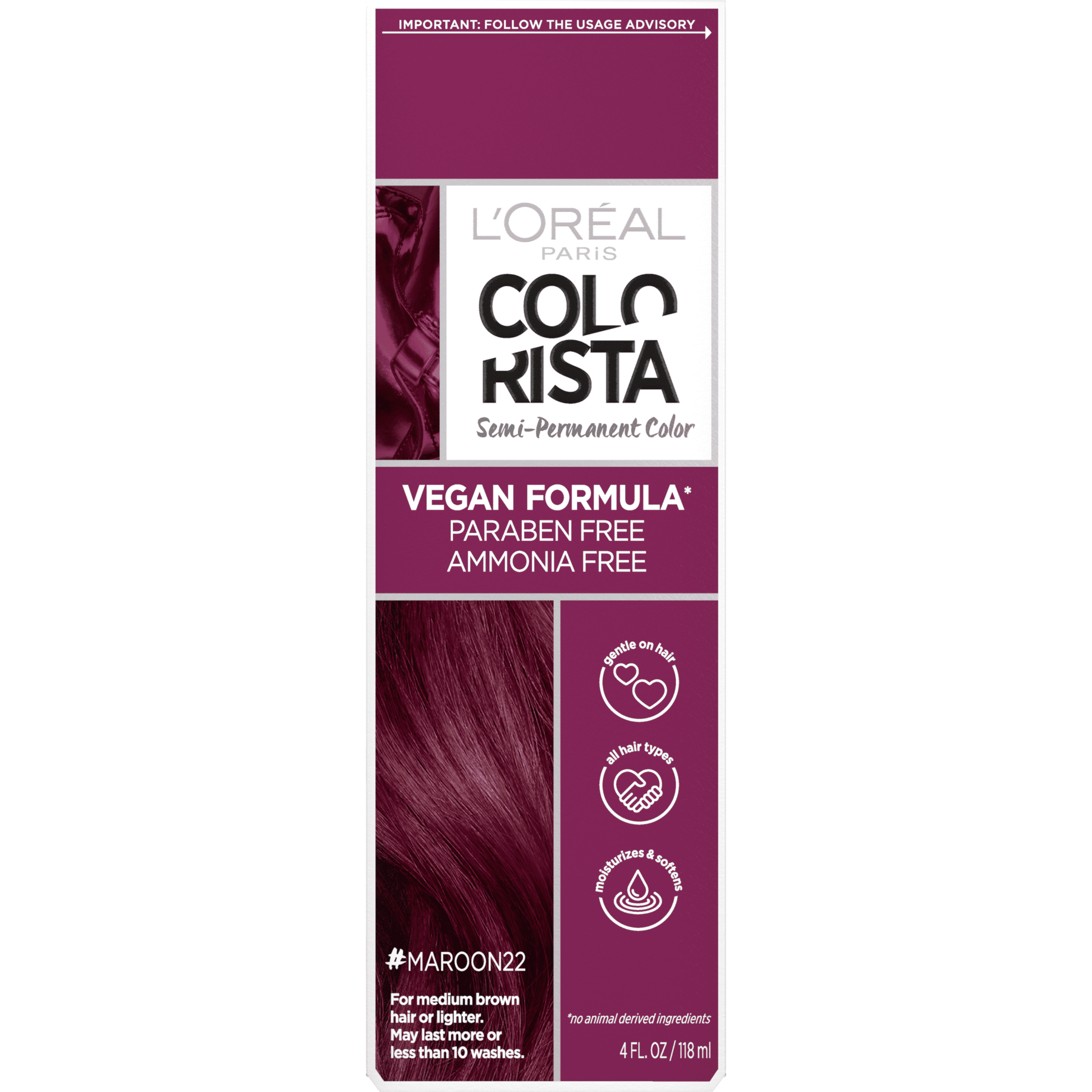 L'Oreal Paris Colorista Semi Permanent Hair Color, Maroon - Walmart.com
