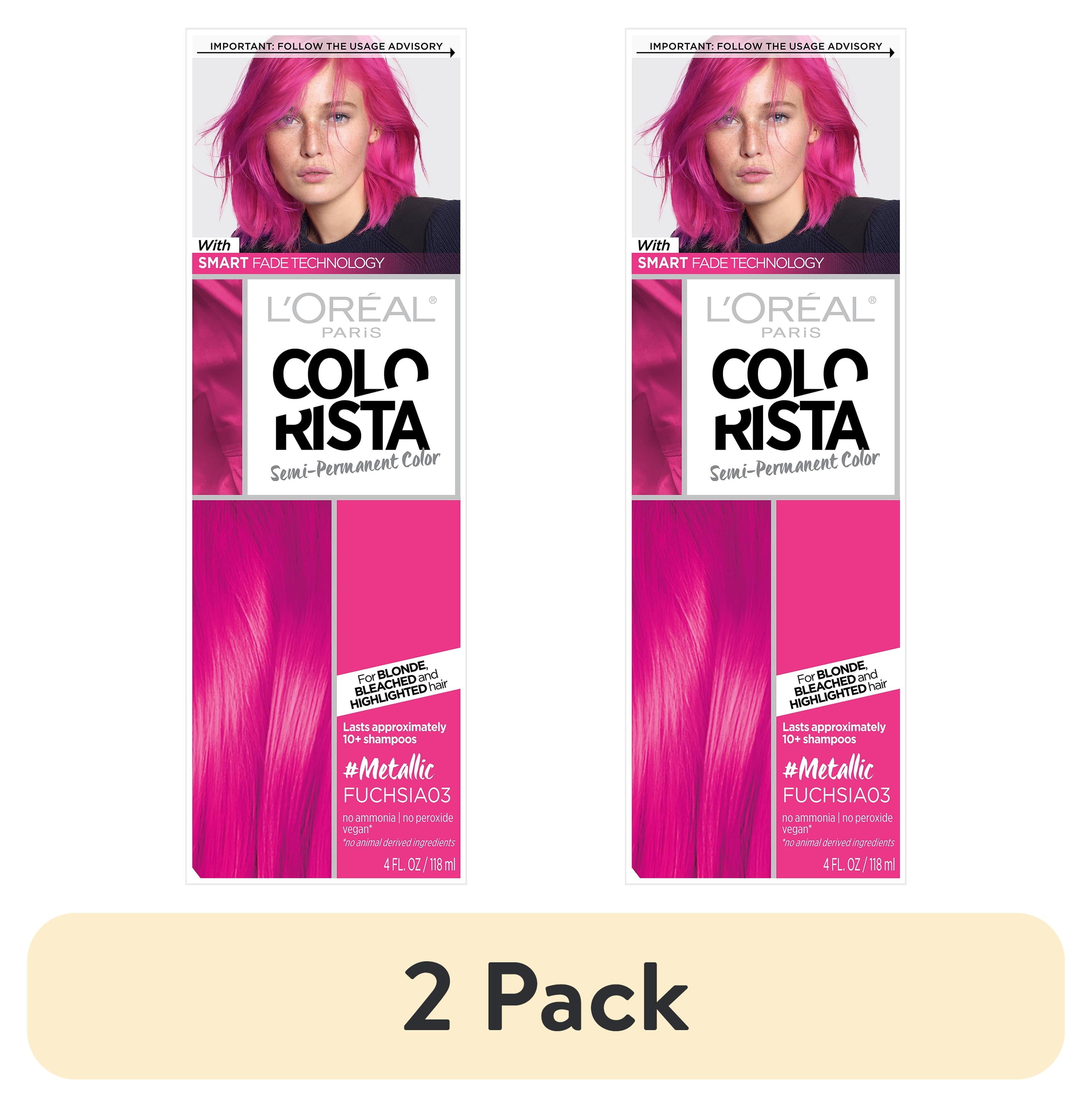 (2 pack) L'Oreal Paris Colorista Semi Permanent Hair Color, Light ...