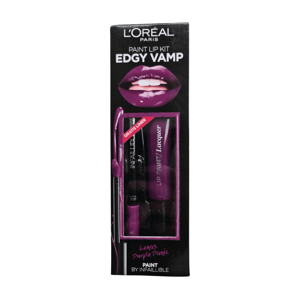 L'Oreal Paris Edgy Vamp Lip Paint Kit - Purple Panic - Walmart.com
