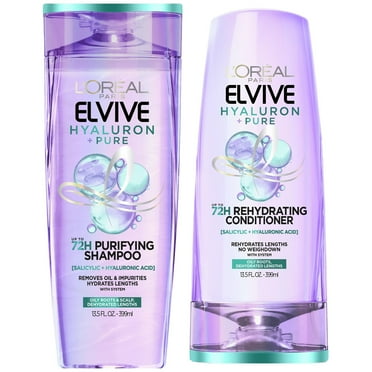 L'Oreal Paris Elvive Hyaluron Plump Hydrating Shampoo, Conditioner, and ...