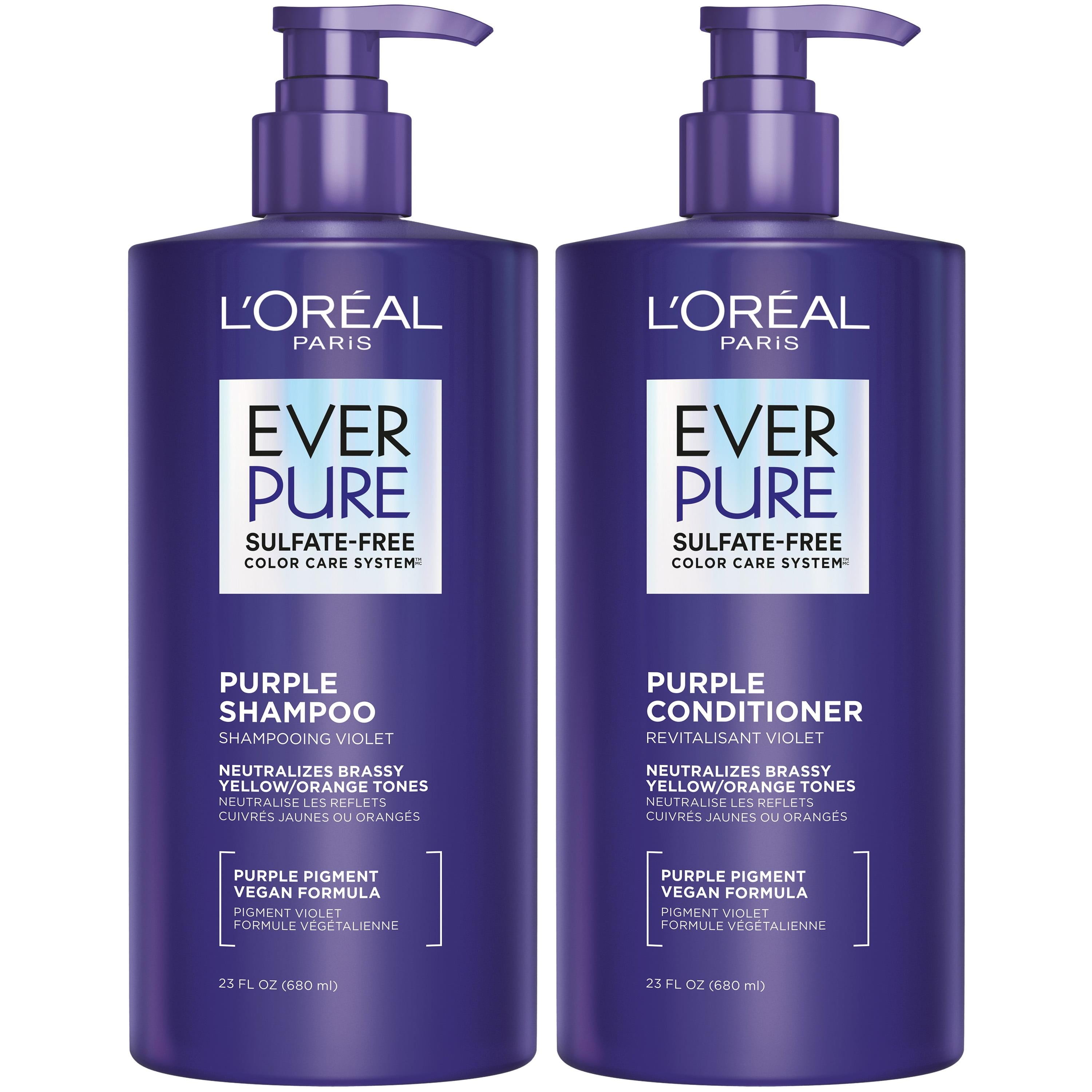L Oreal Paris EverPure Sulfate Free Purple Toning Shampoo Conditioner Set for Colored Treated Hair 23 fl oz