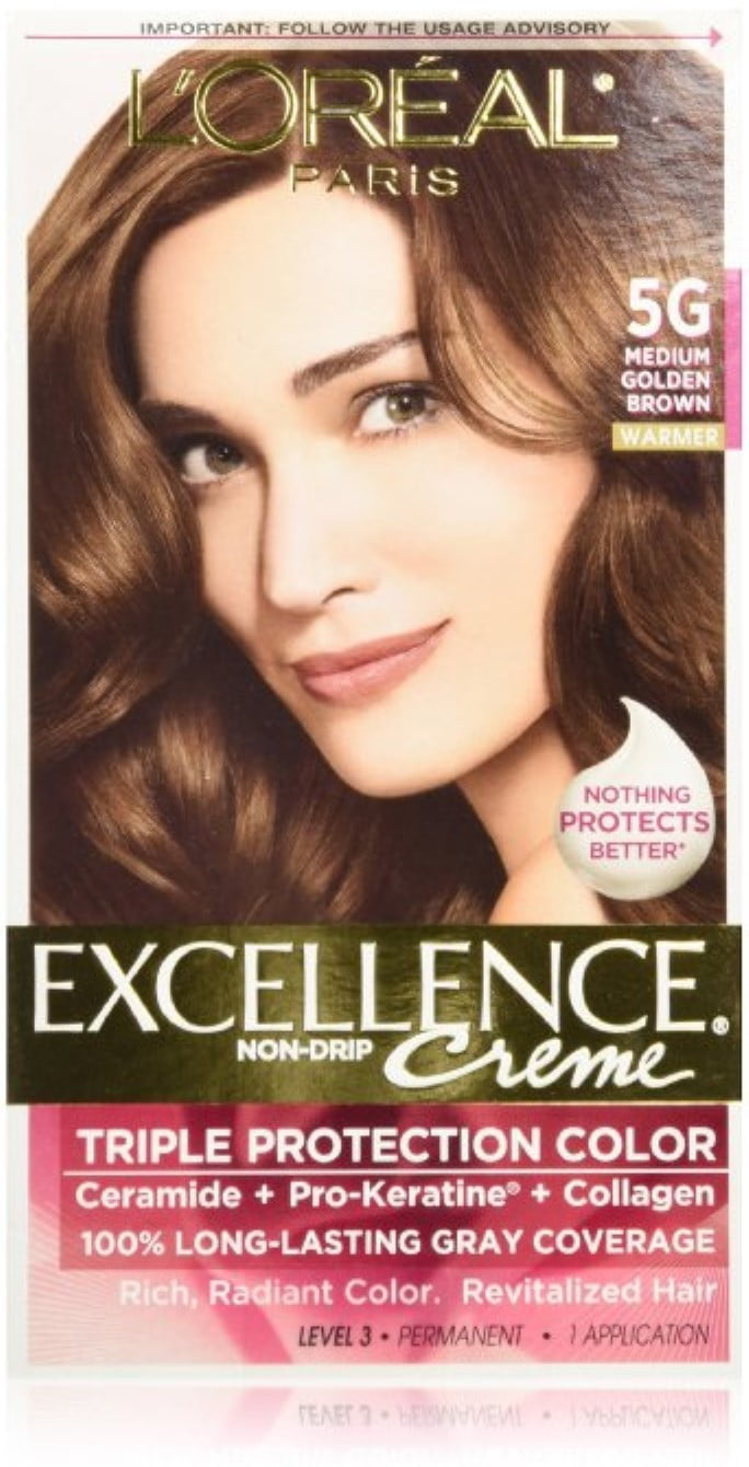 L'Oreal Paris Excellence Creme Perfect Dye, Medium Golden Brown [5G], 1 ...