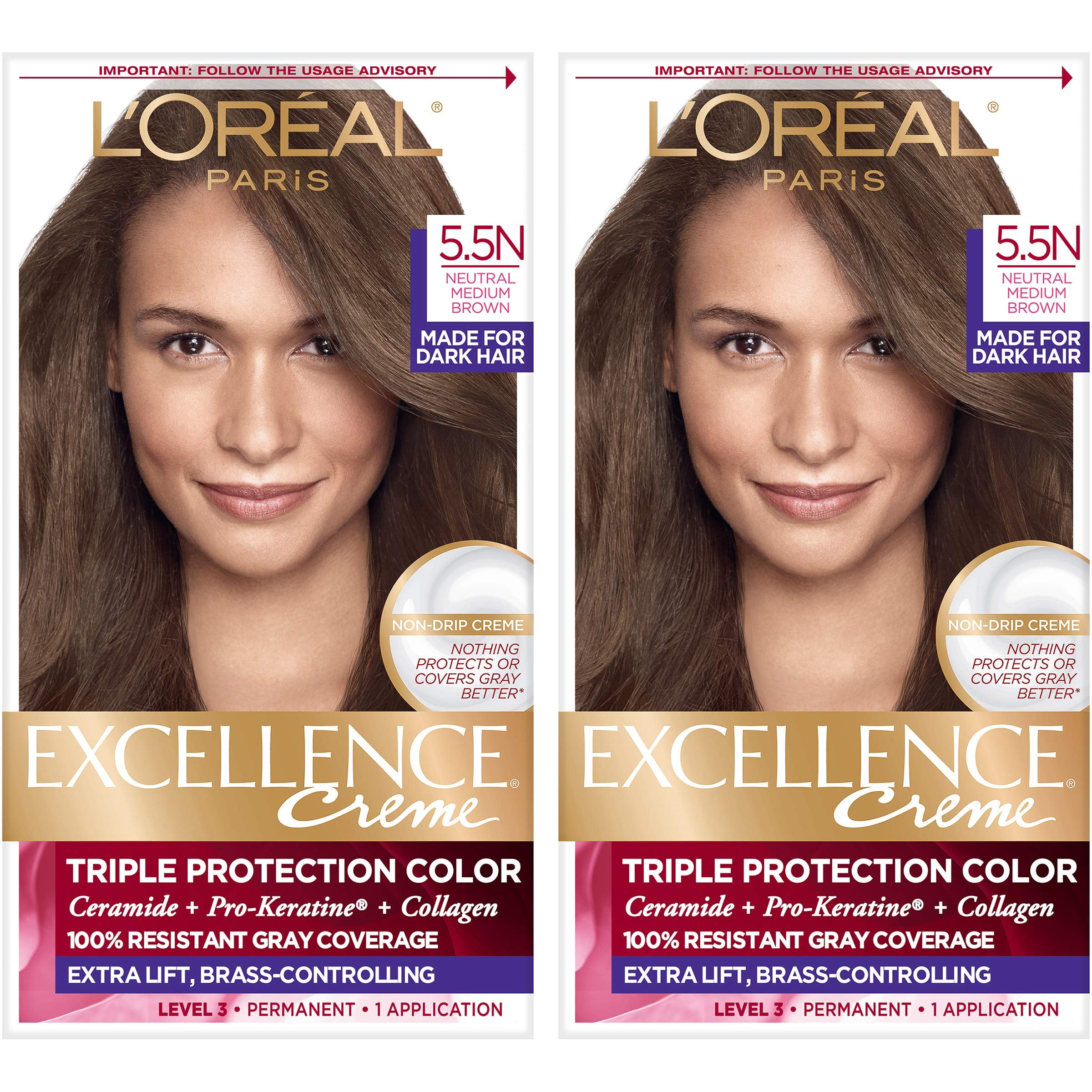 L'Oreal Paris Excellence Creme .. .. Permanent Hair Color, .. 5.5N ...