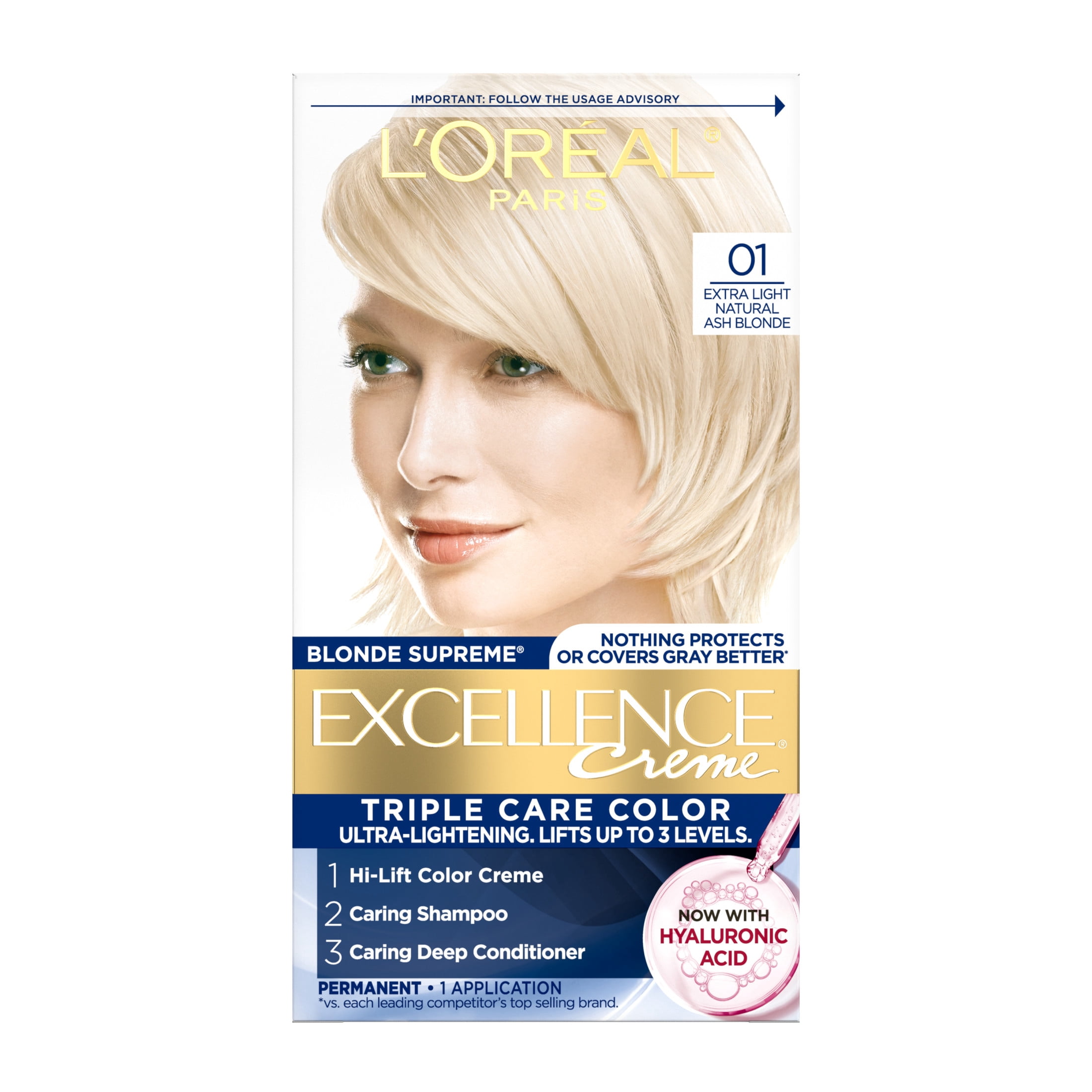 L'Oreal Paris Excellence Hair Color, 01 Extra Light Ash Blonde, 100% ...