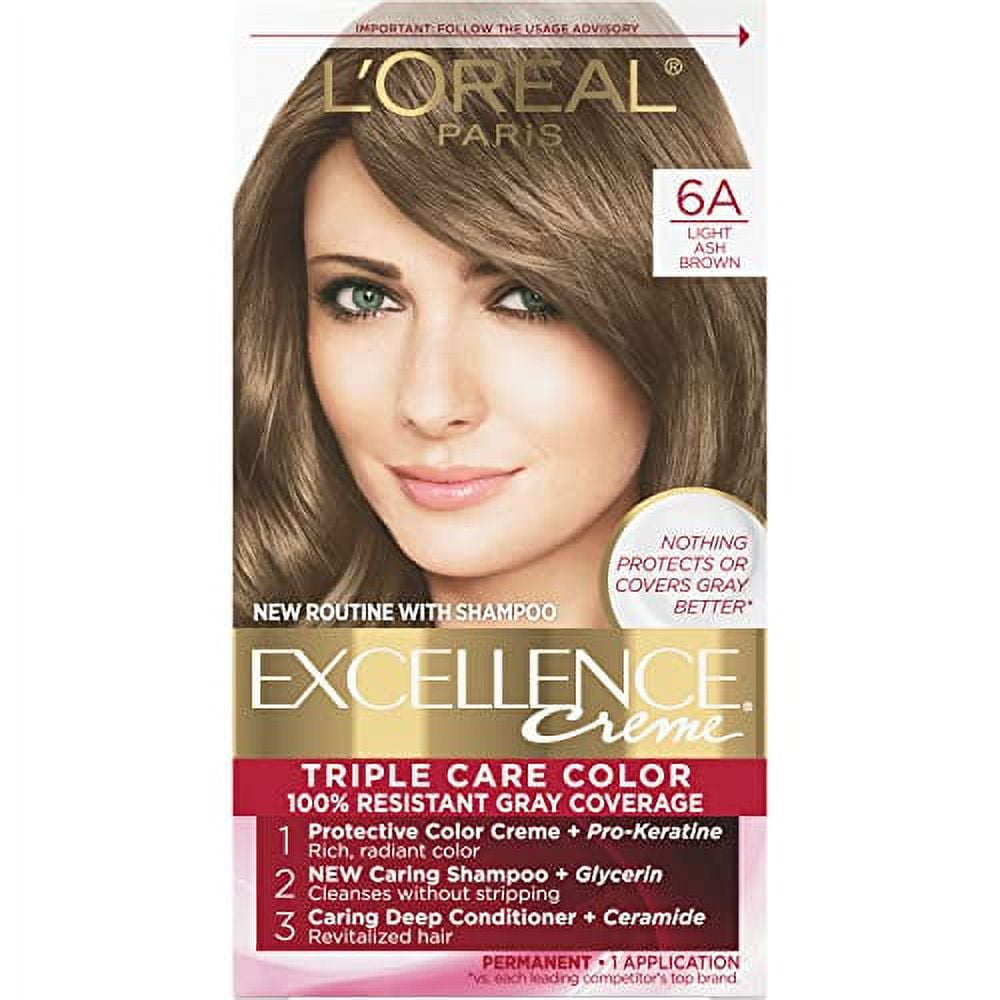 L'Oreal Paris Excellence Creme Permanent Triple Care Hair Color, 6A ...