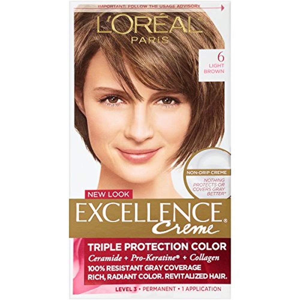 L'Oreal Paris Excellence Creme Permanent Triple Hair Color 6-Light ...