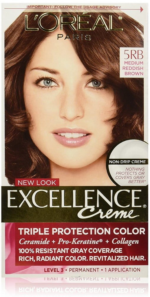 L'Oreal Paris Excellence Creme Hair Color, Medium Reddish Brown 5RB ...