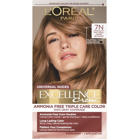 L'Oreal Paris Excellence Universal Nudes Permanent Hair Color 7N ...