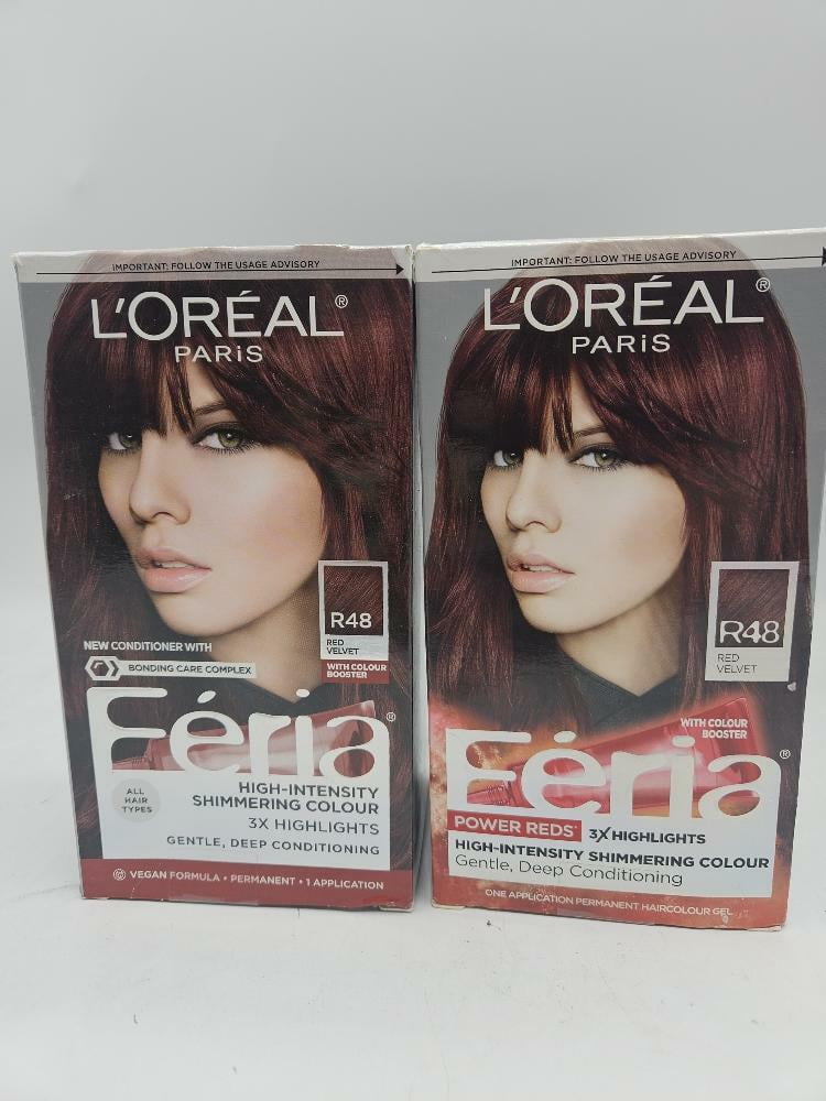 L'Oreal Paris Feria Multi-Faceted Shimmering Permanent Hair Color, R48 ...