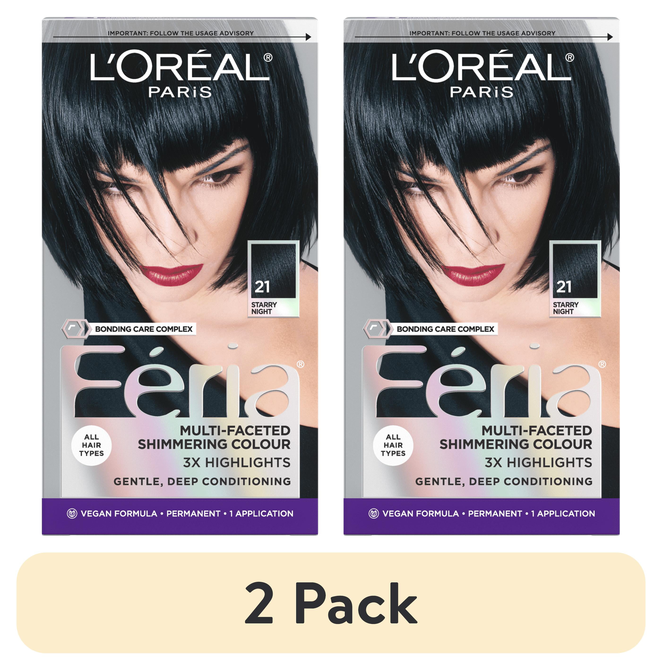 (2 pack) L'Oreal Paris Feria Permanent Hair Color, 21 Starry Night ...