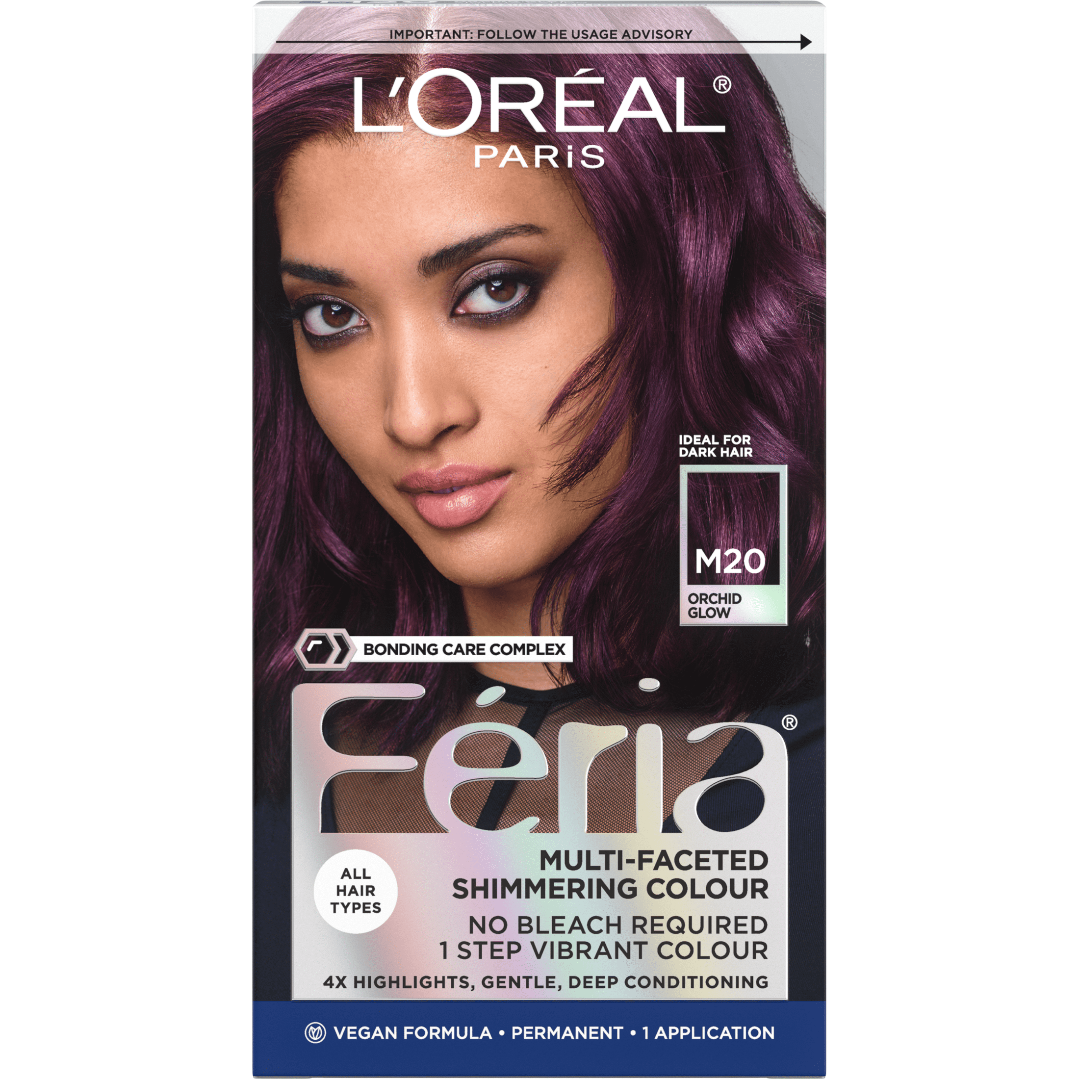 L'Oreal Paris Feria Permanent Hair Color, M20 Orchid Glow, 40 Percent ...