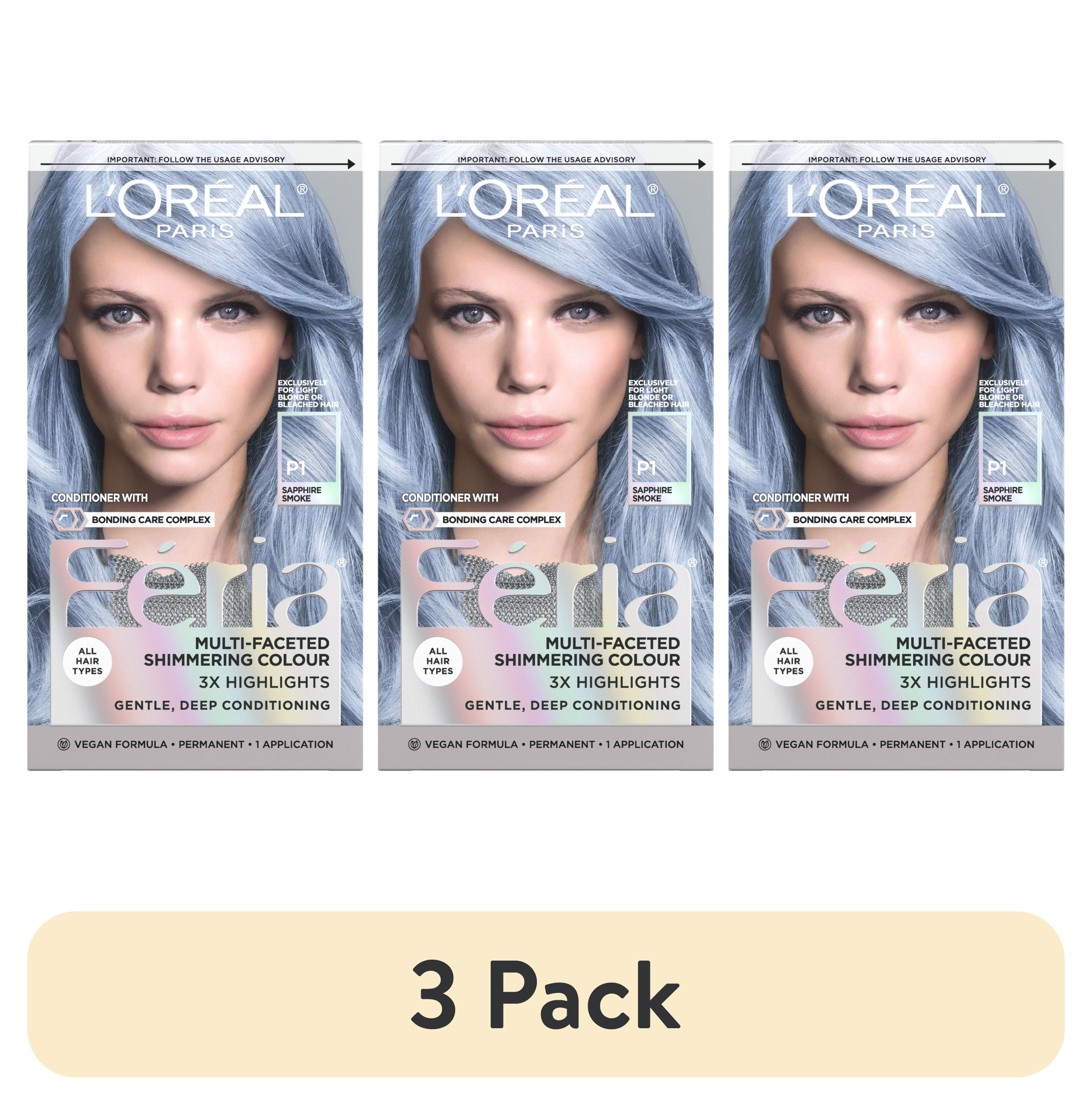(3 pack) L'Oreal Paris Feria Shimmering Permanent Hair Color, P1 ...