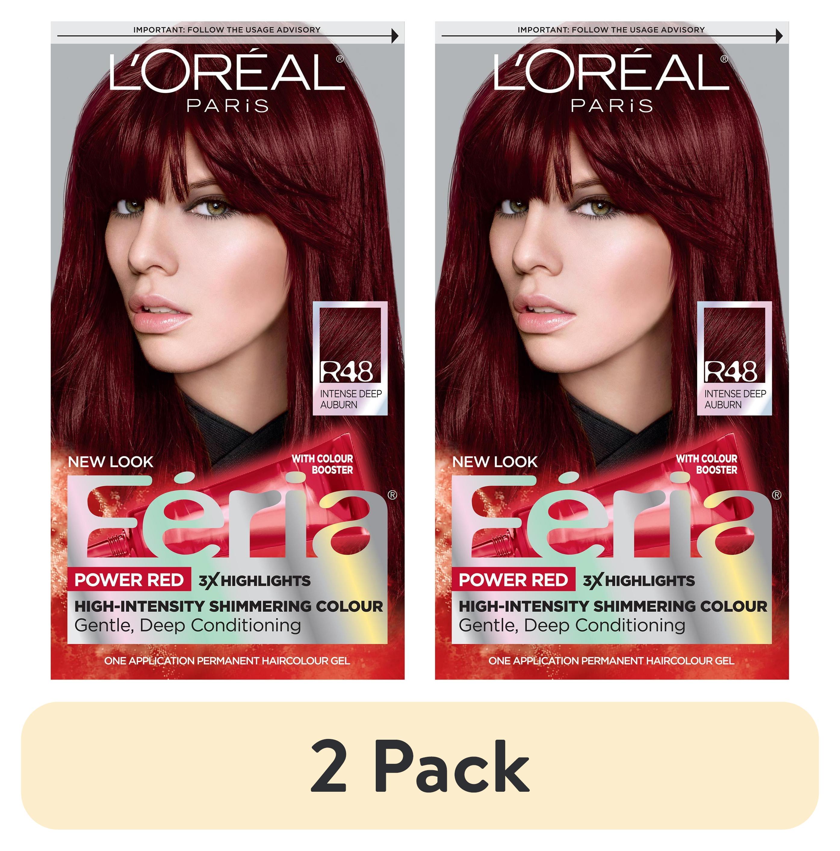 (2 pack) L'Oreal Paris Feria Permanent Hair Color, R48 Red Velvet ...