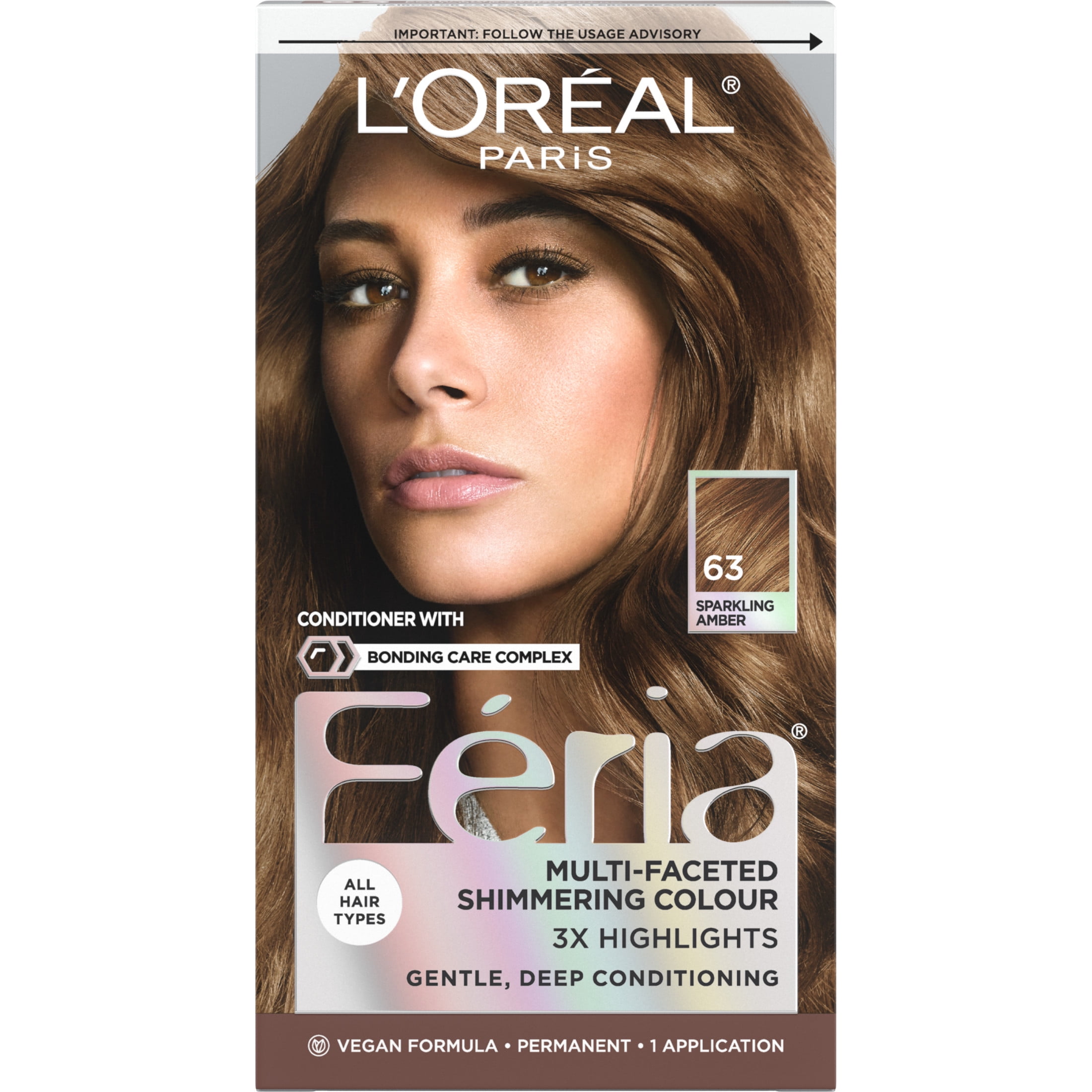 L‚ÄôOr√©al Paris, Hair Color, 63 Sparkling Amber, Permanent Shimmering ...