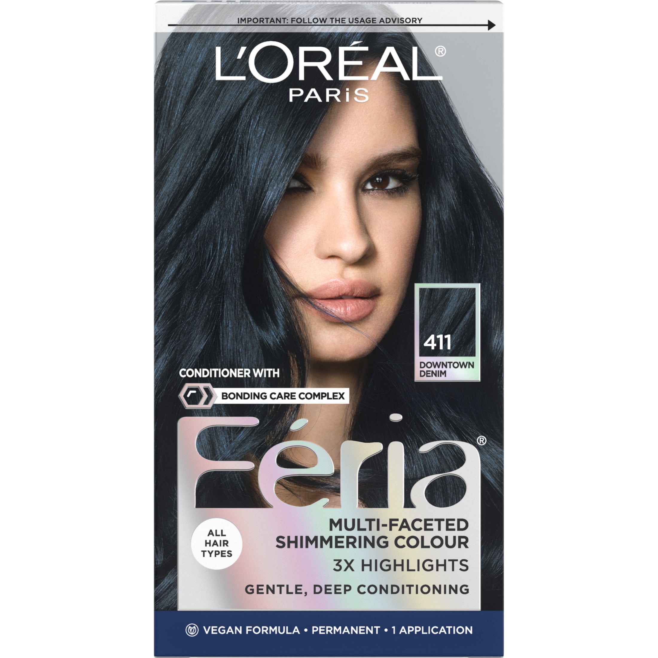 L'Oreal Paris Feria Shimmering Permanent Hair Color, Downtown Denim ...