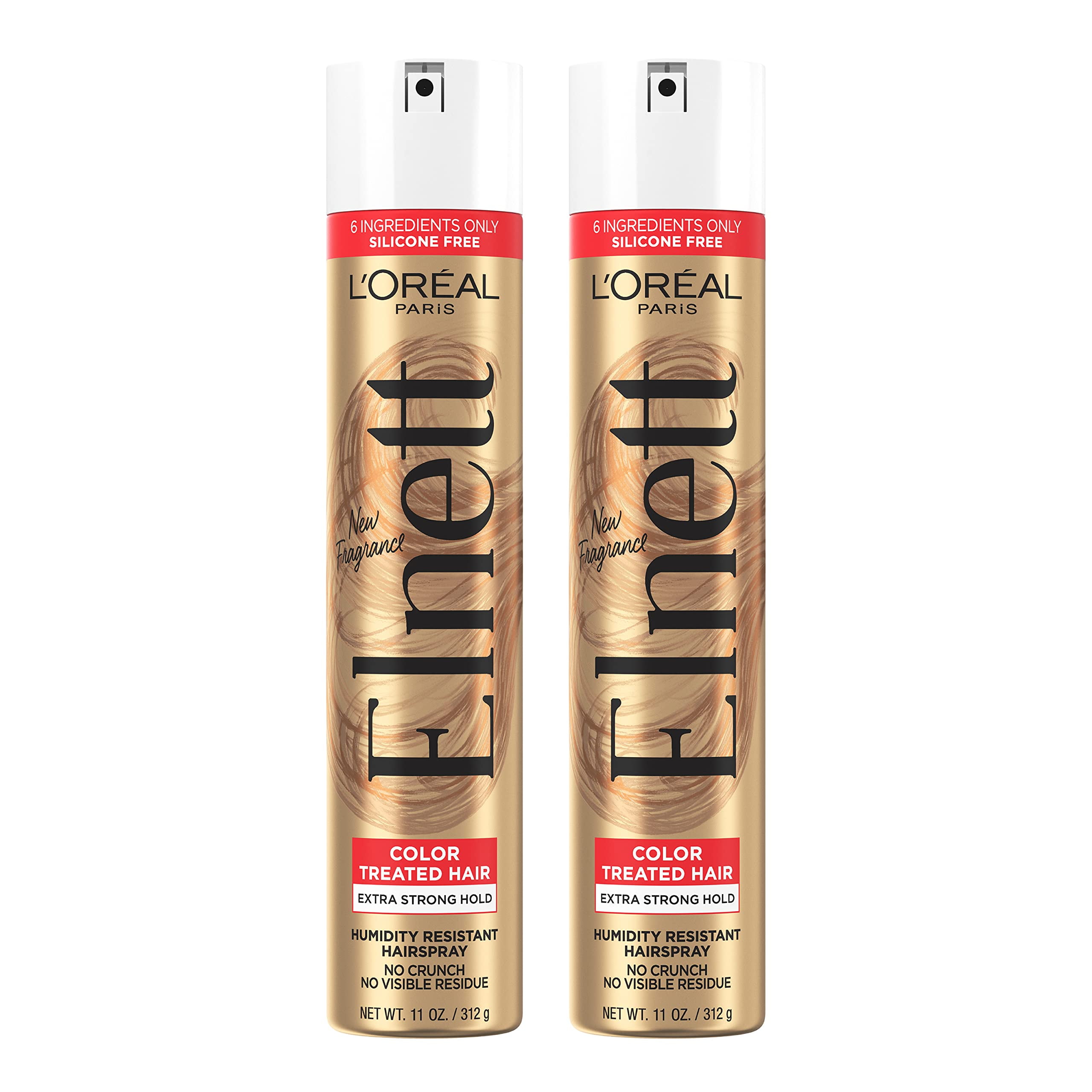 L'Oreal Paris Elnett Satin Extra Strong Hairspray - 2 Count, 11 Oz, UV ...