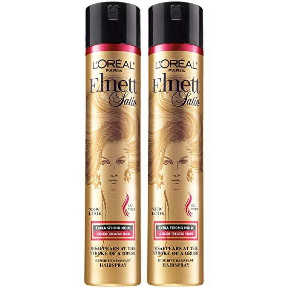 L'Oreal Paris Elnett Satin Extra Strong Hairspray - 2 Count, 11 Oz, UV Filter, Quick Dry ...
