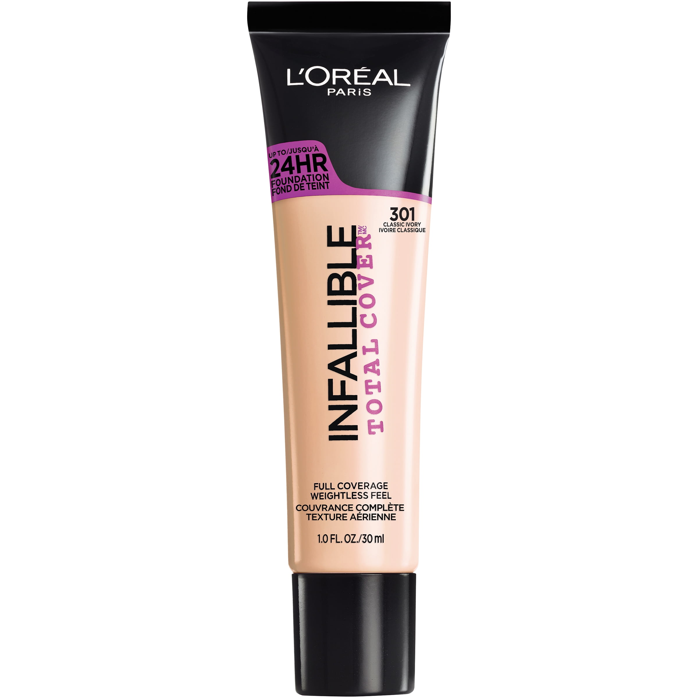 L'Oreal Paris Infallible Total Cover Liquid Foundation, Classic Ivory ...