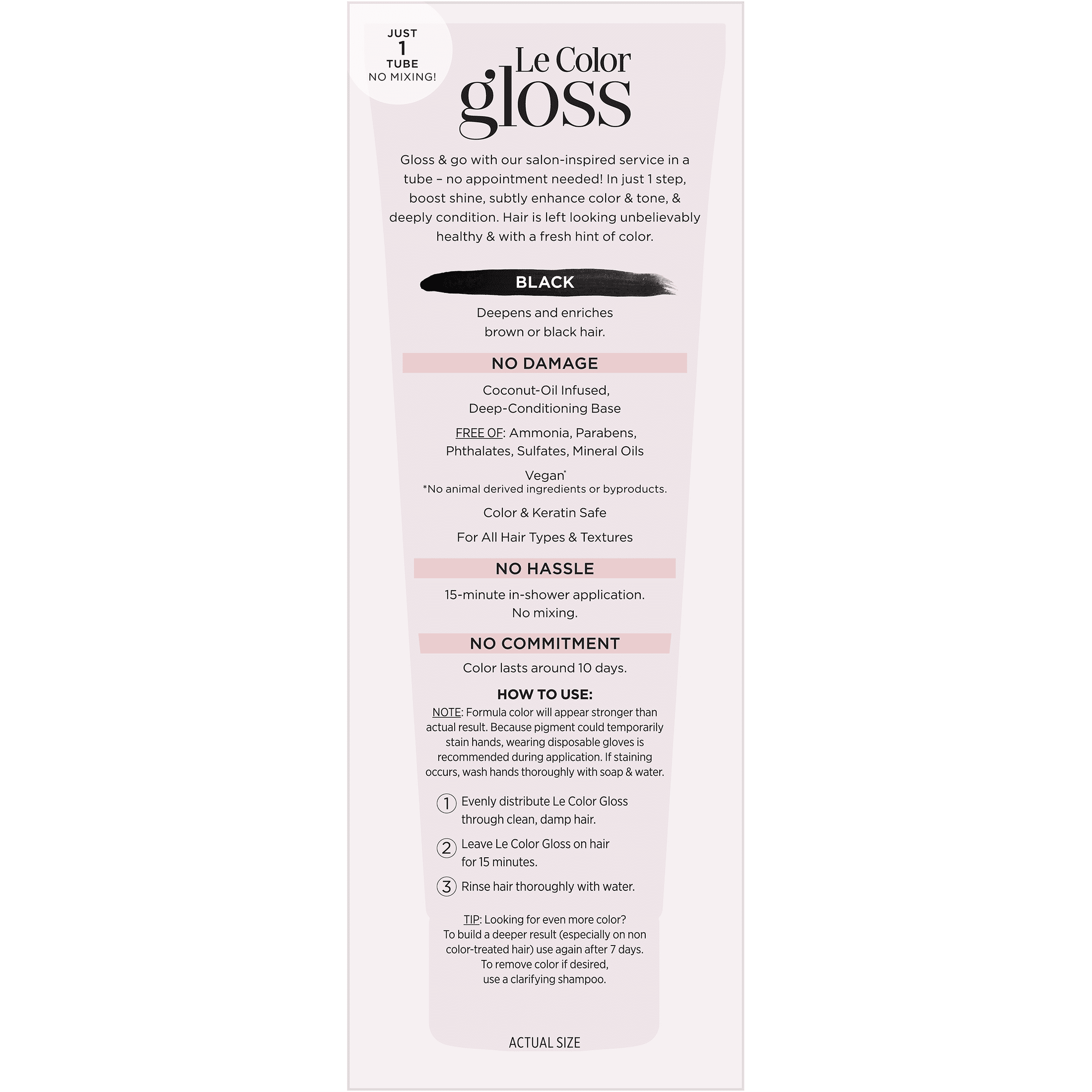 L'Oreal Paris Le Color Gloss One Step Toning Gloss Hair Color, Deep ...