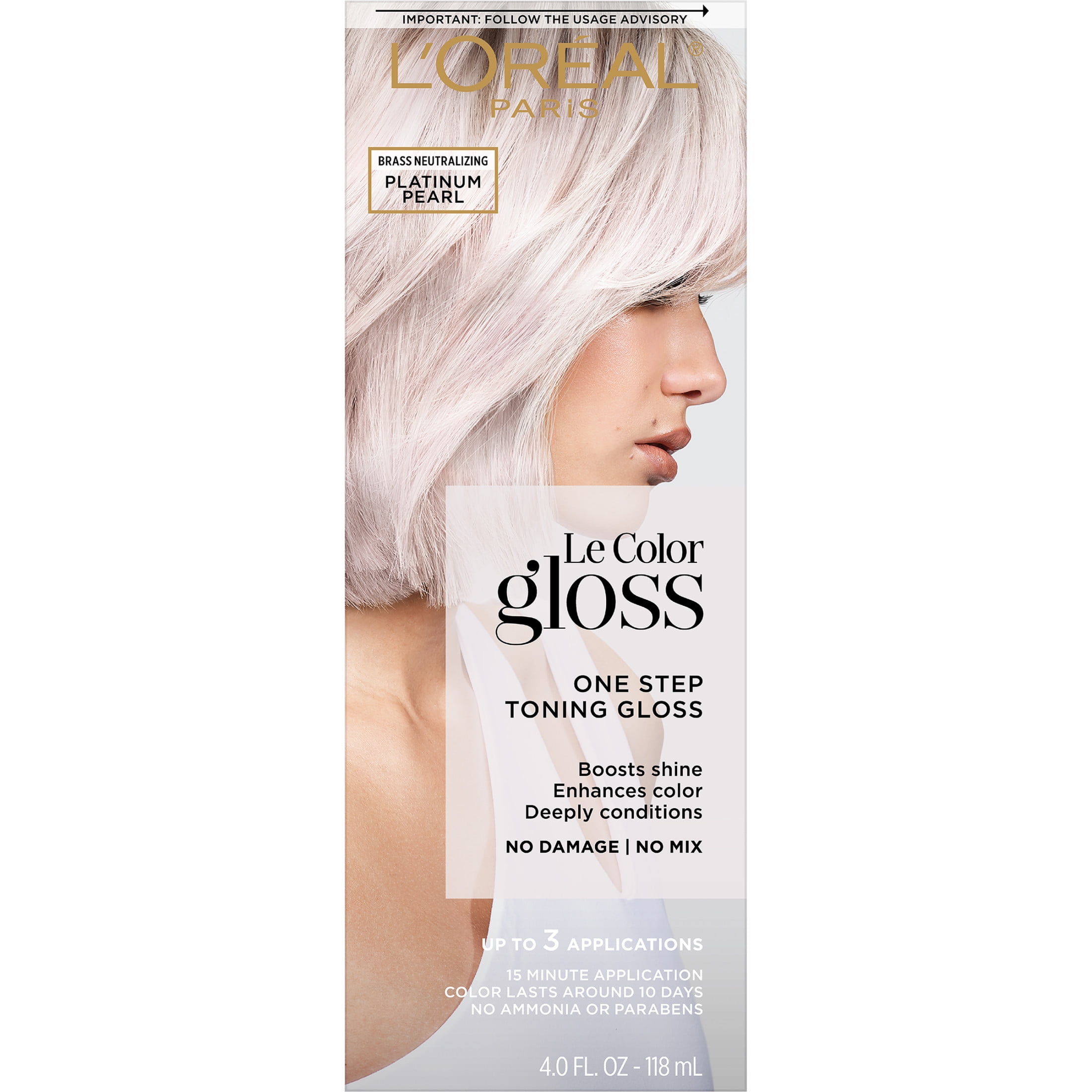 L'Oreal Paris Le Color Gloss One Step In-Shower Toning Hair Color Pearl ...