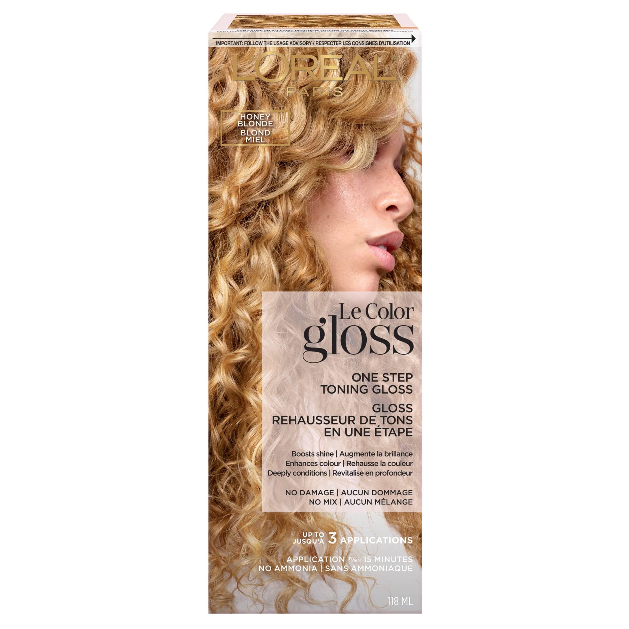 L'Oreal Paris Le Color Gloss One Step Toning Gloss Hair Color, Honey ...