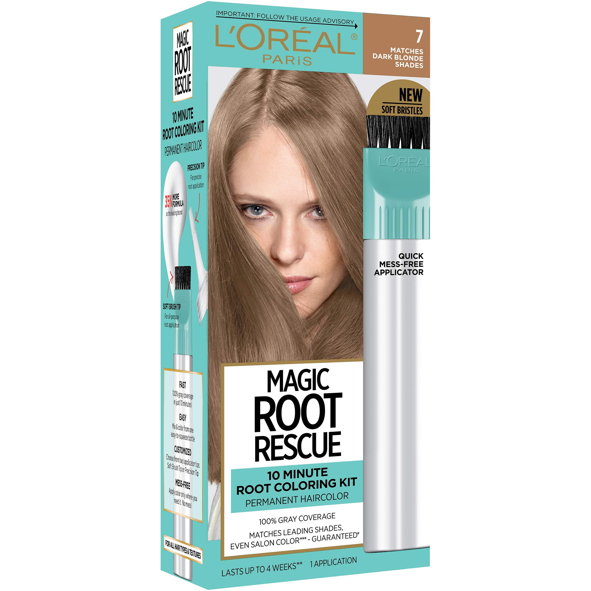 L,Oreal Paris Magic Root Rescue 10 Minute Root Hair Coloring Kit, Permanent Hair Color With ...