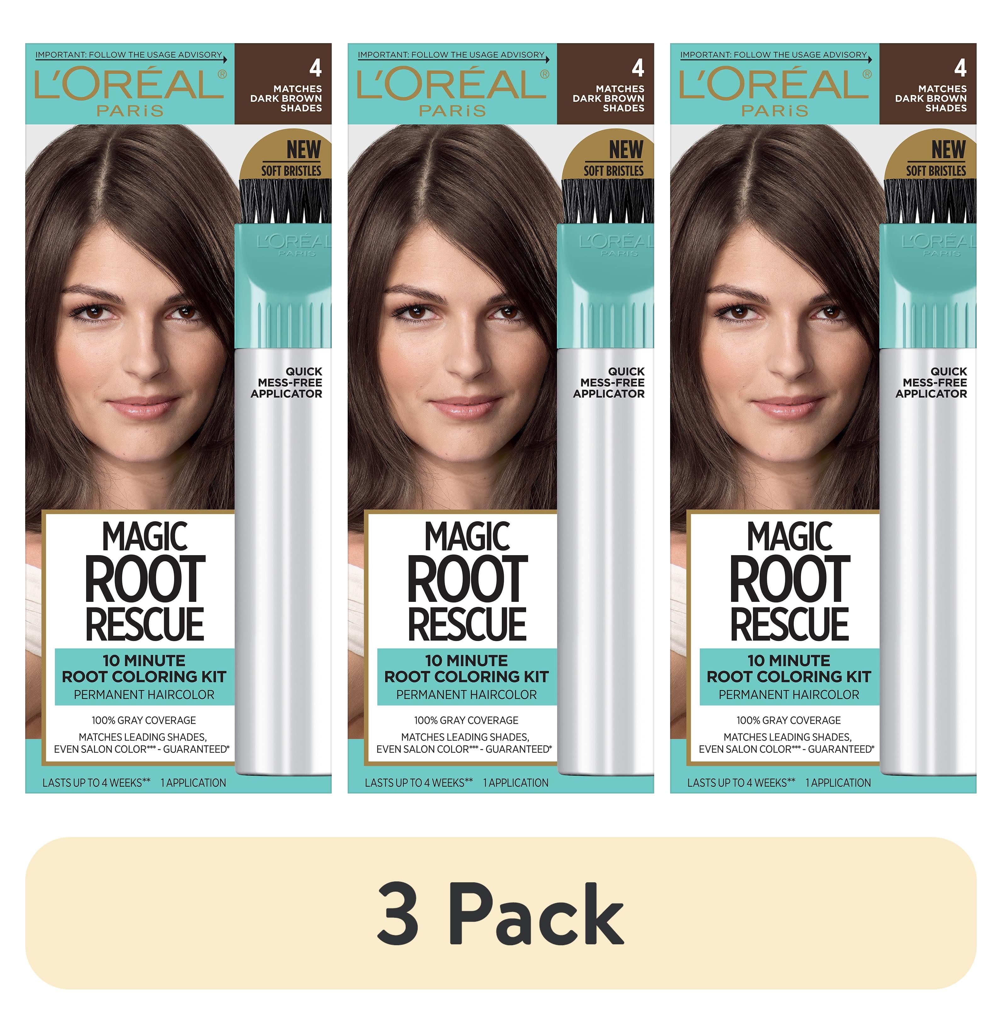(3 pack) L'Oreal Paris Magic Root Rescue 10 Minute Root Hair Color, 4 ...