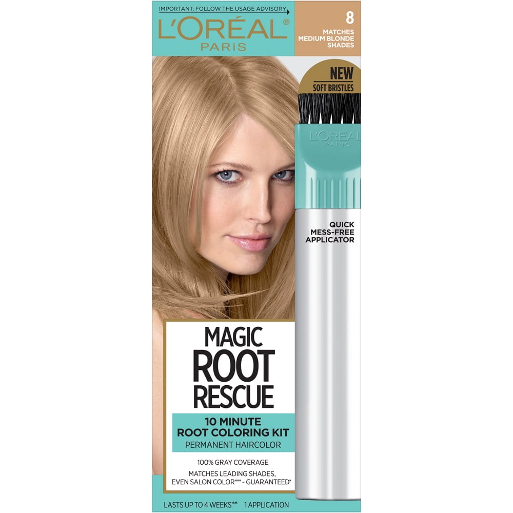 L'Oreal Paris Magic Root Rescue Permanent Hair Color, 8 Medium Blonde ...