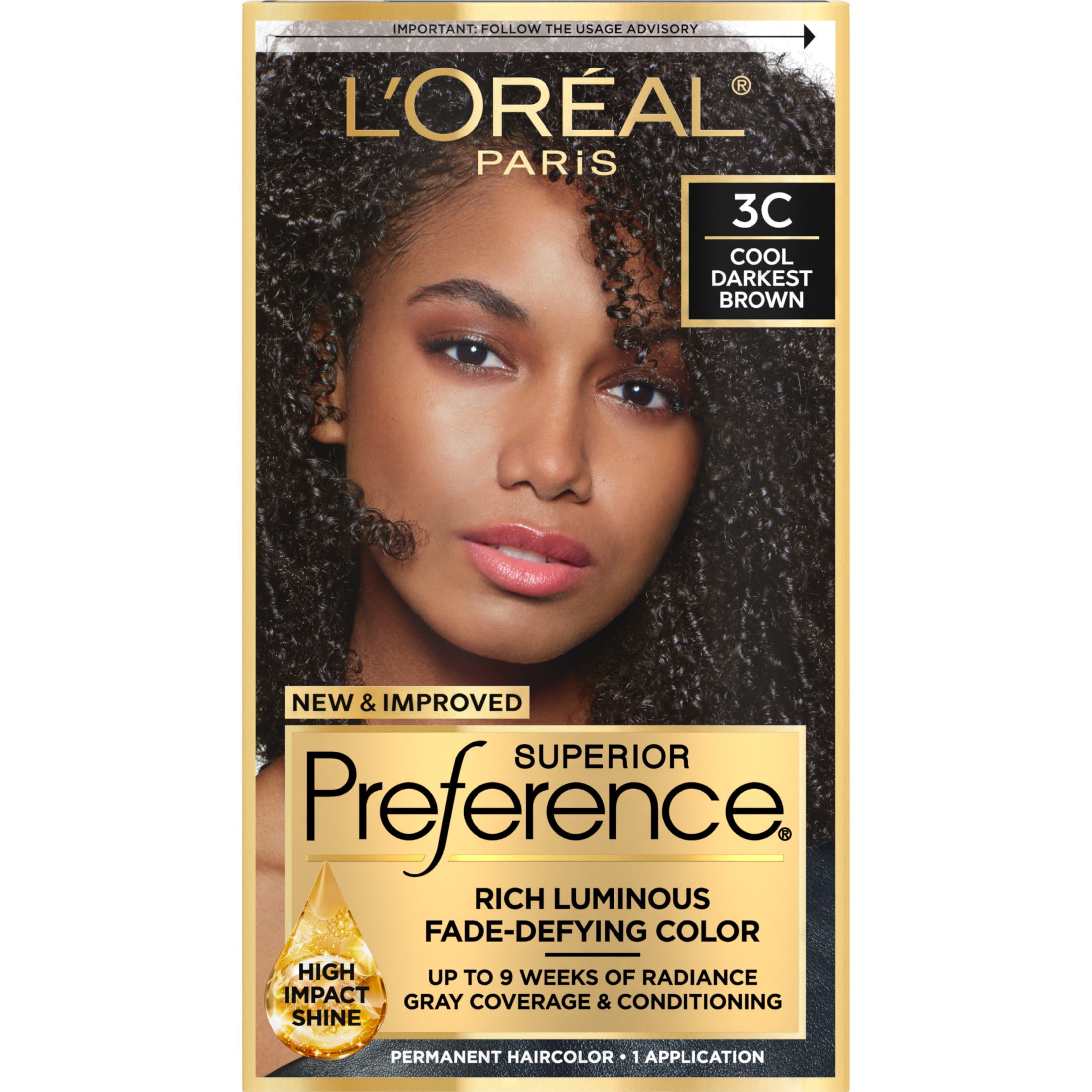 L'Oreal Paris Superior Preference Permanent Hair Dye Kit, 3C Cool ...