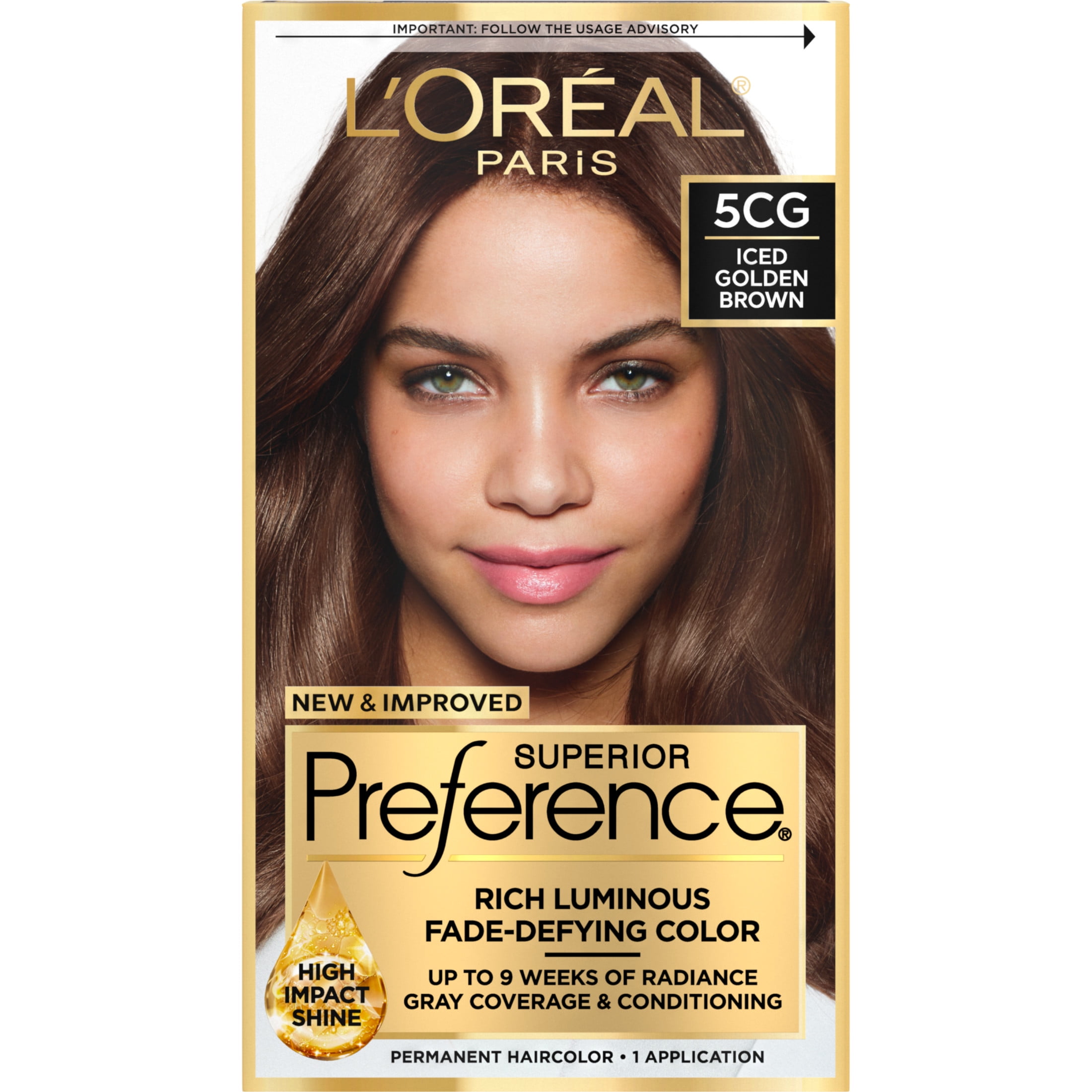L'Oreal Paris Superior Preference Permanent Hair Dye, 5CG Iced Golden ...