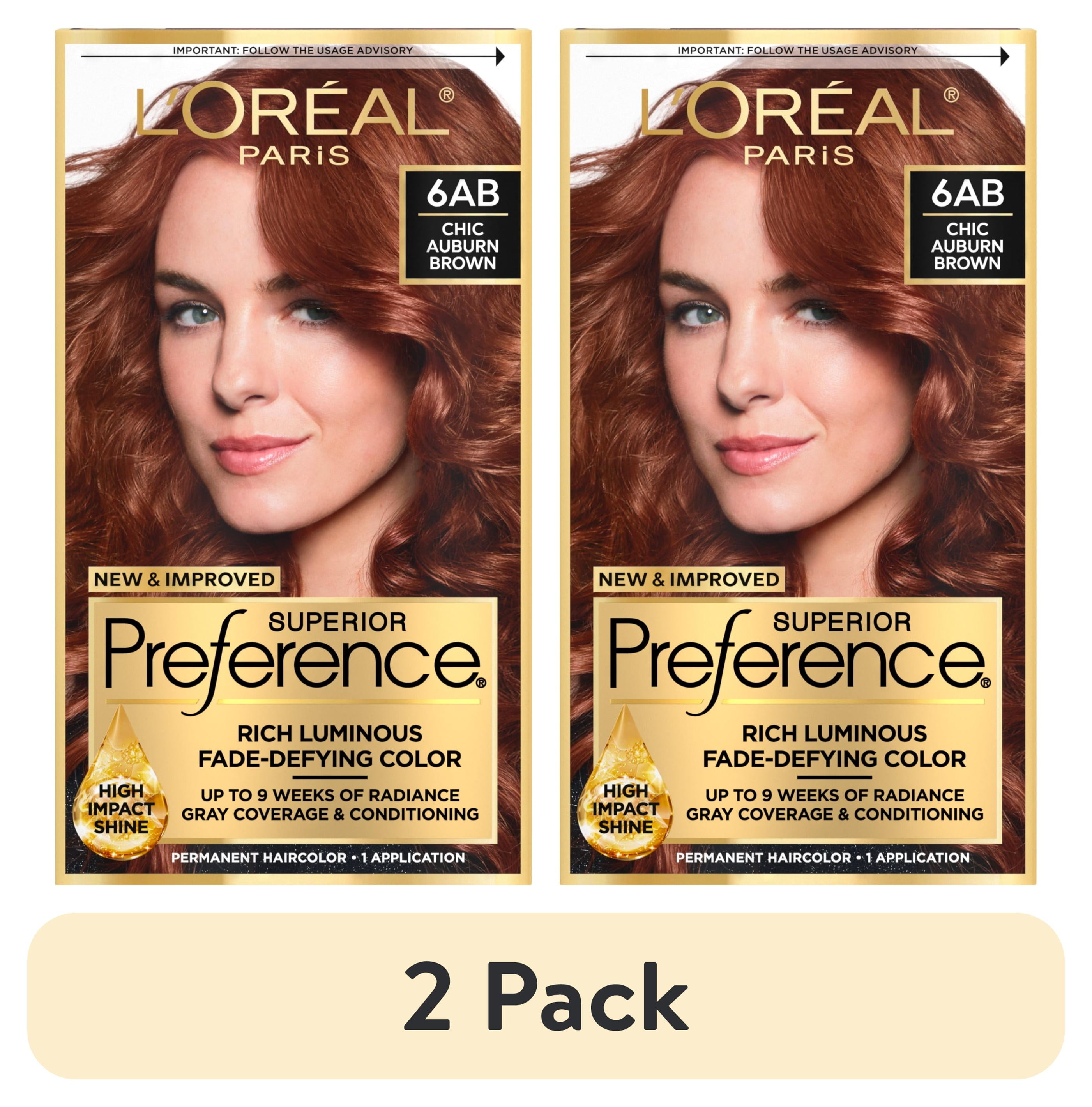 (2 pack) L'Oreal Paris Superior Preference Permanent Hair Color, 6AB ...