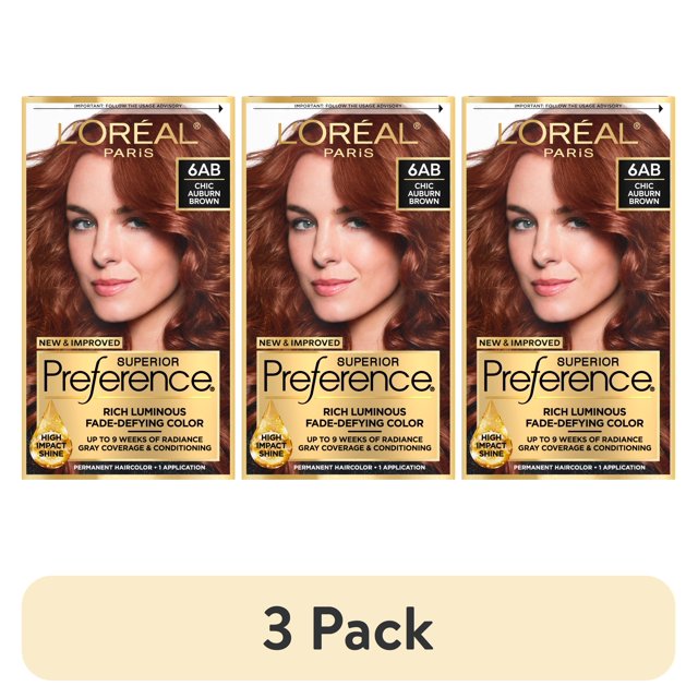 (3 pack) L'Oreal Paris Superior Preference Fade-Defying Permanent Hair ...