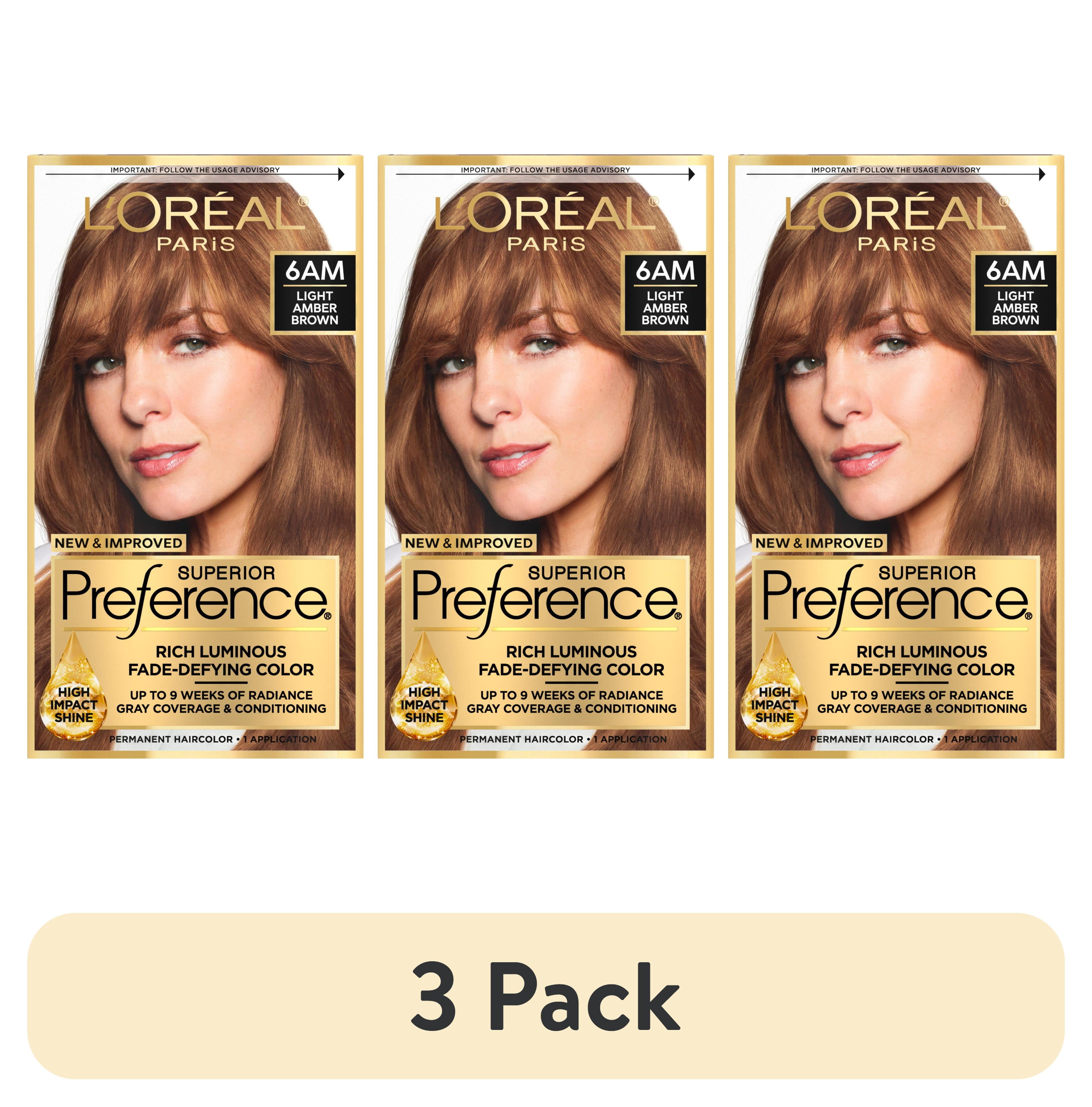 (3 pack) L'Oreal Paris Superior Preference Permanent Hair Color, 6AM ...