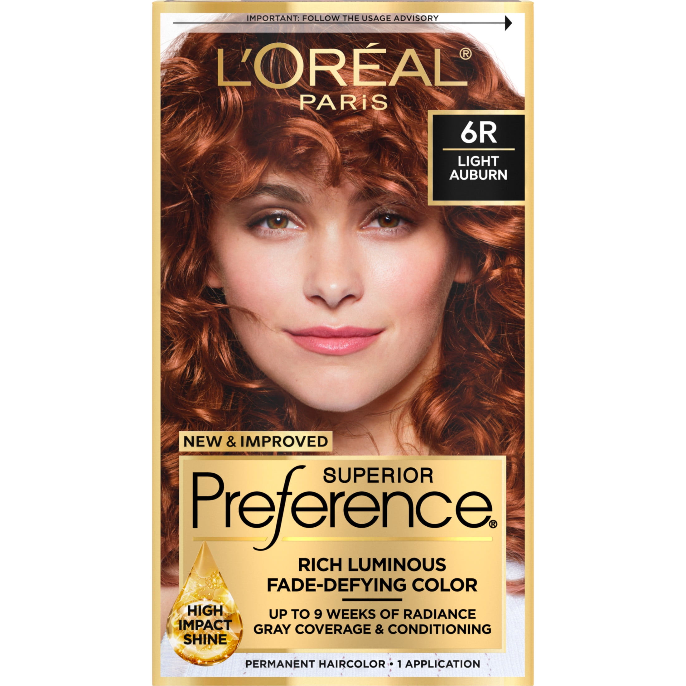 L'Oreal Paris Superior Preference Fade-Defying Permanent Hair Color, 6R ...