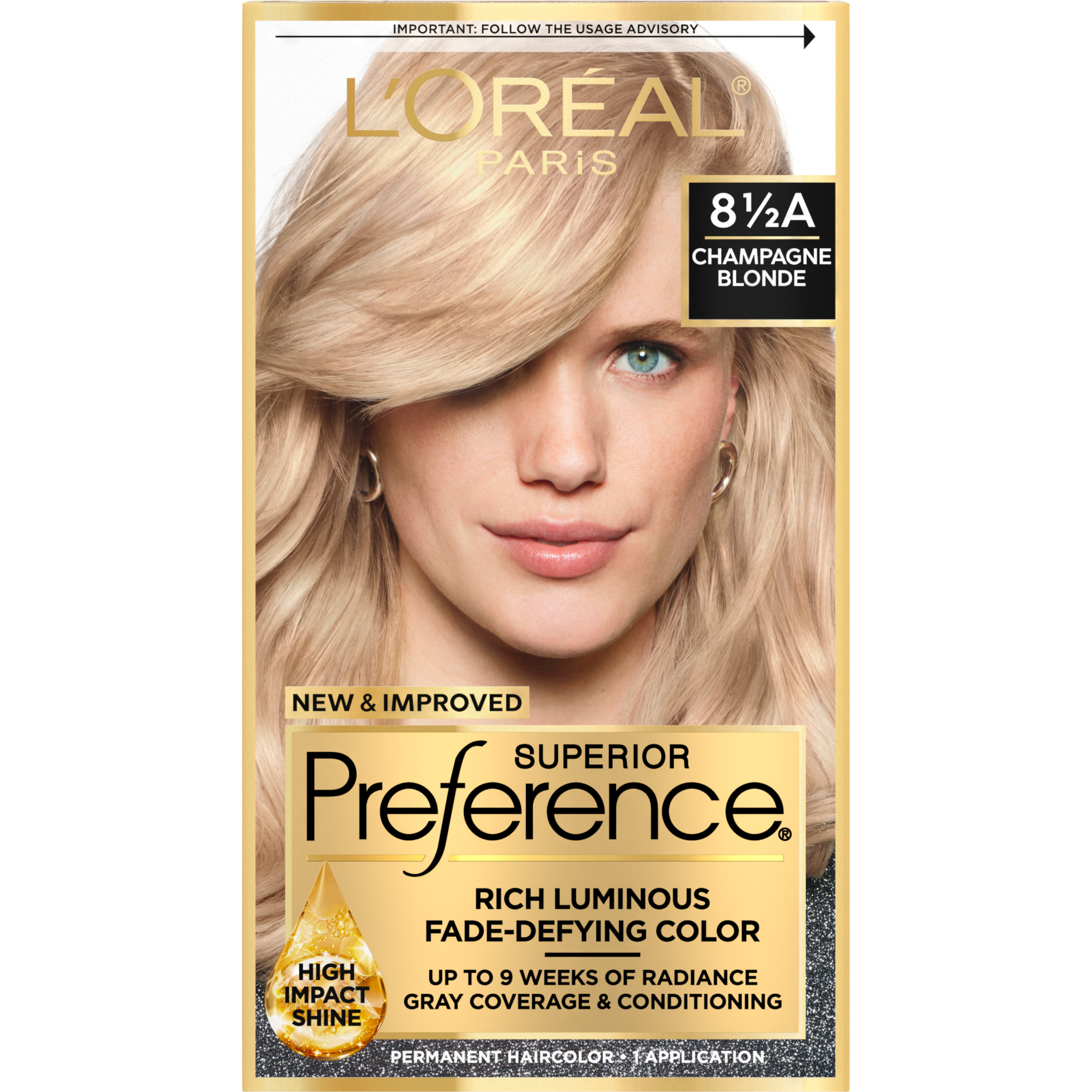 L'Oreal Paris Superior Preference Permanent Hair Color, 8G Golden ...