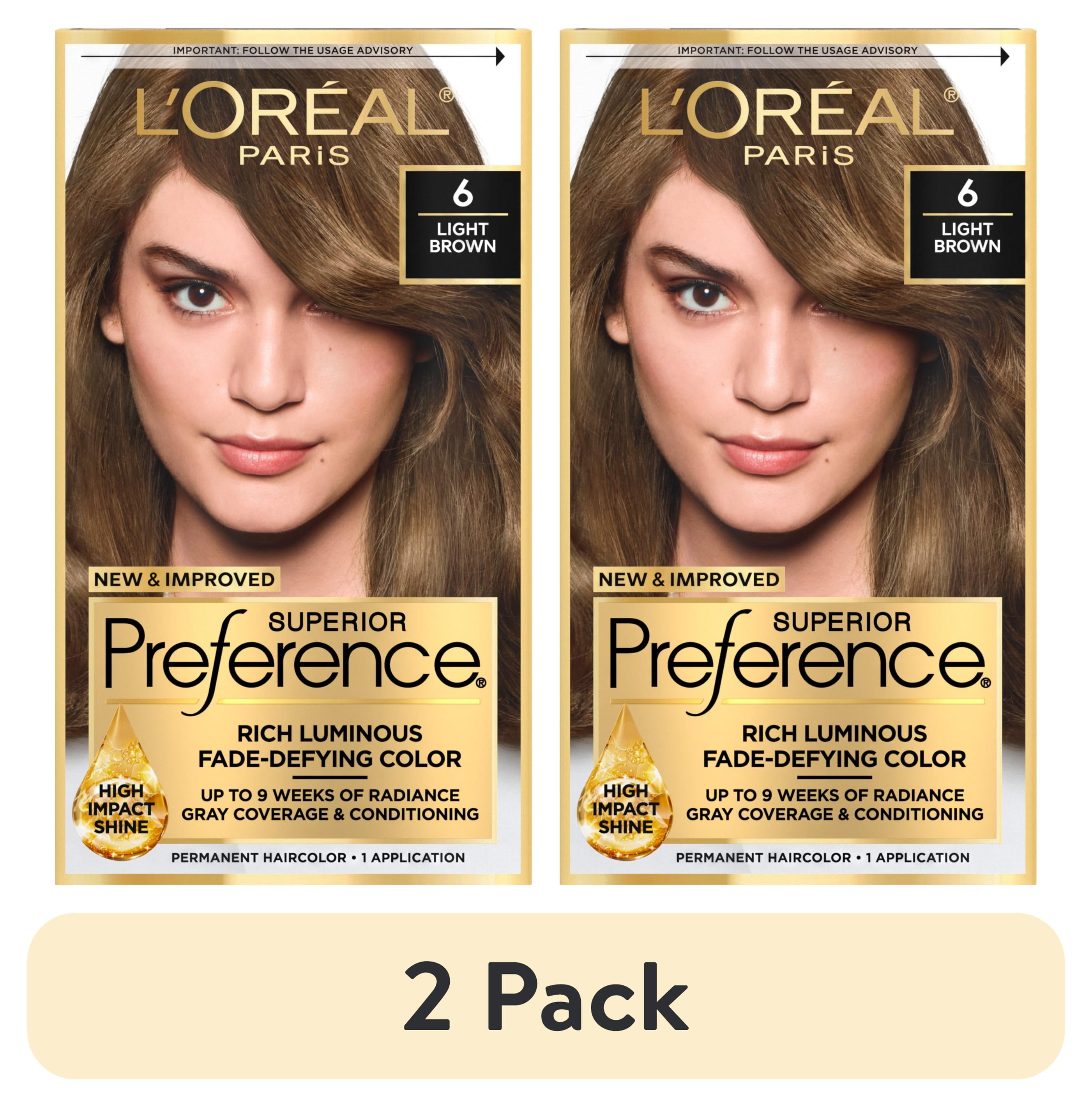 (2 pack) L'Oreal Paris Superior Preference Permanent Hair Color, 6 ...