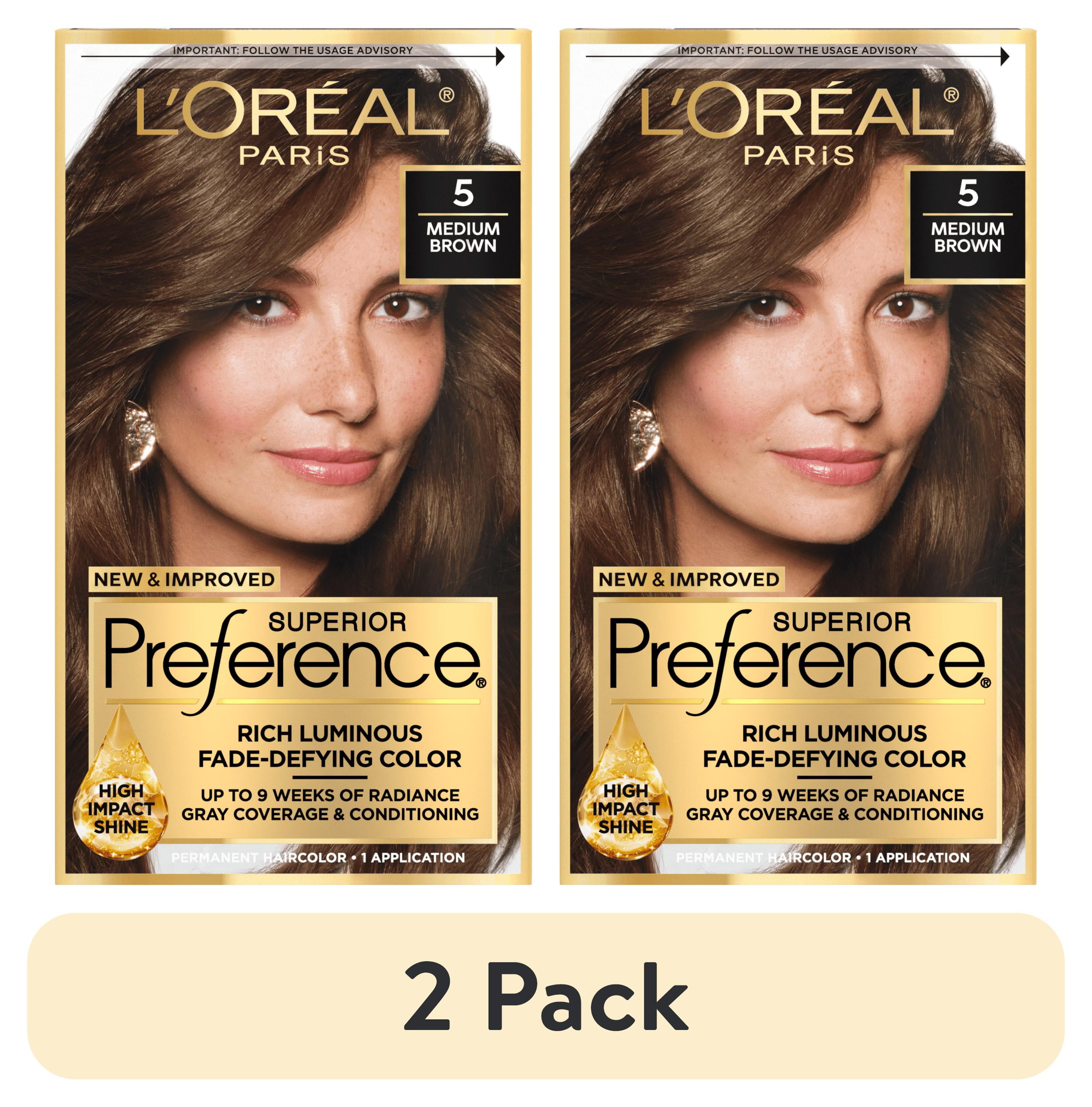 (2 pack) L'Oreal Paris Superior Preference Permanent Hair Color, 5 ...