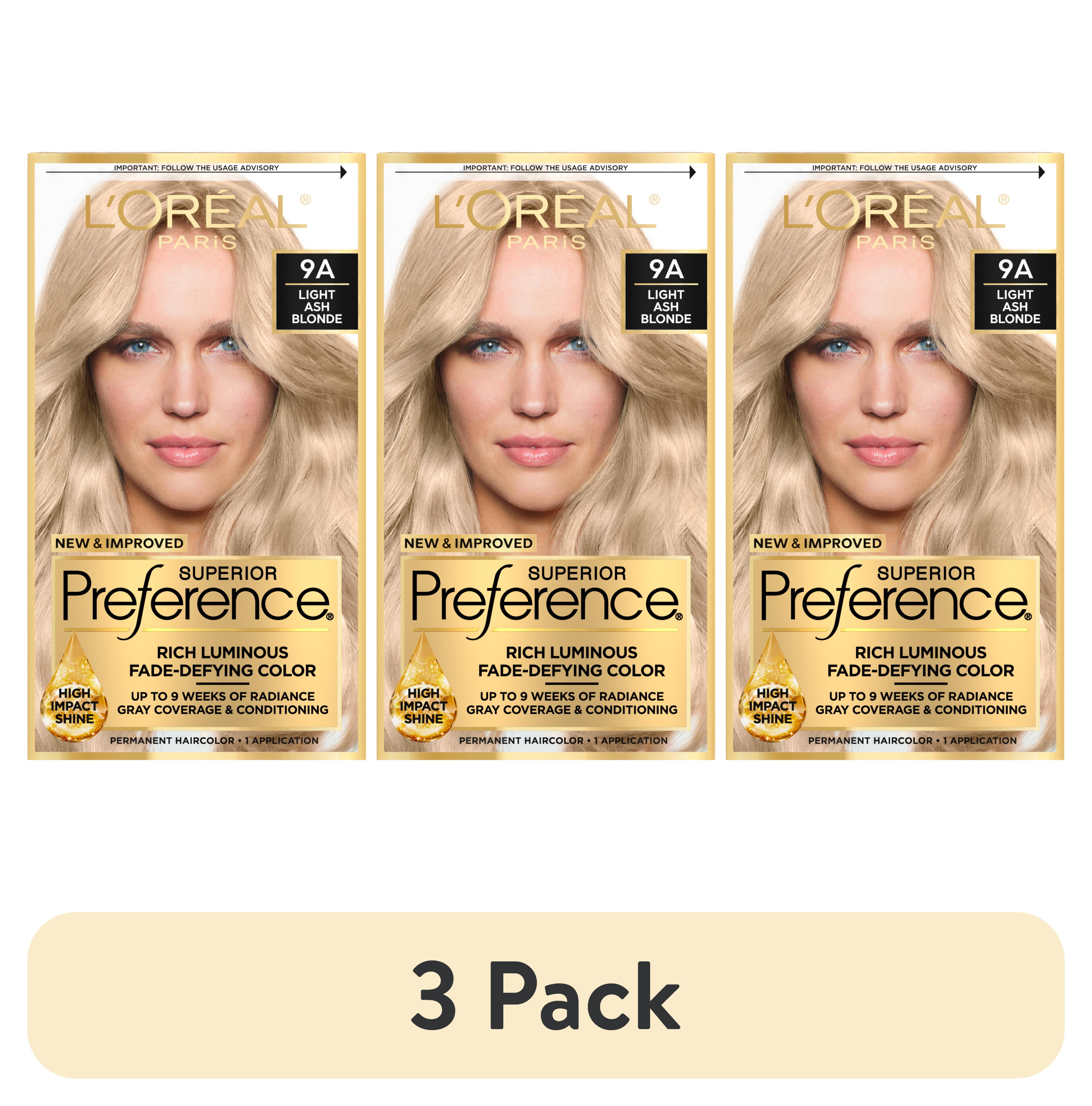 (3 pack) L'Oreal Paris Superior Preference Permanent Hair Color, 9A ...