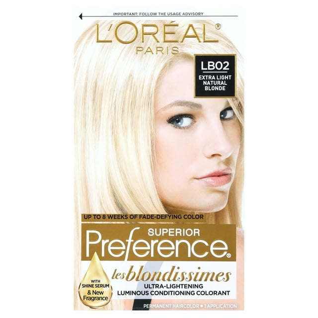L'Oreal Paris Superior Preference Hair Color, LB02 Light Blonde, Fade ...