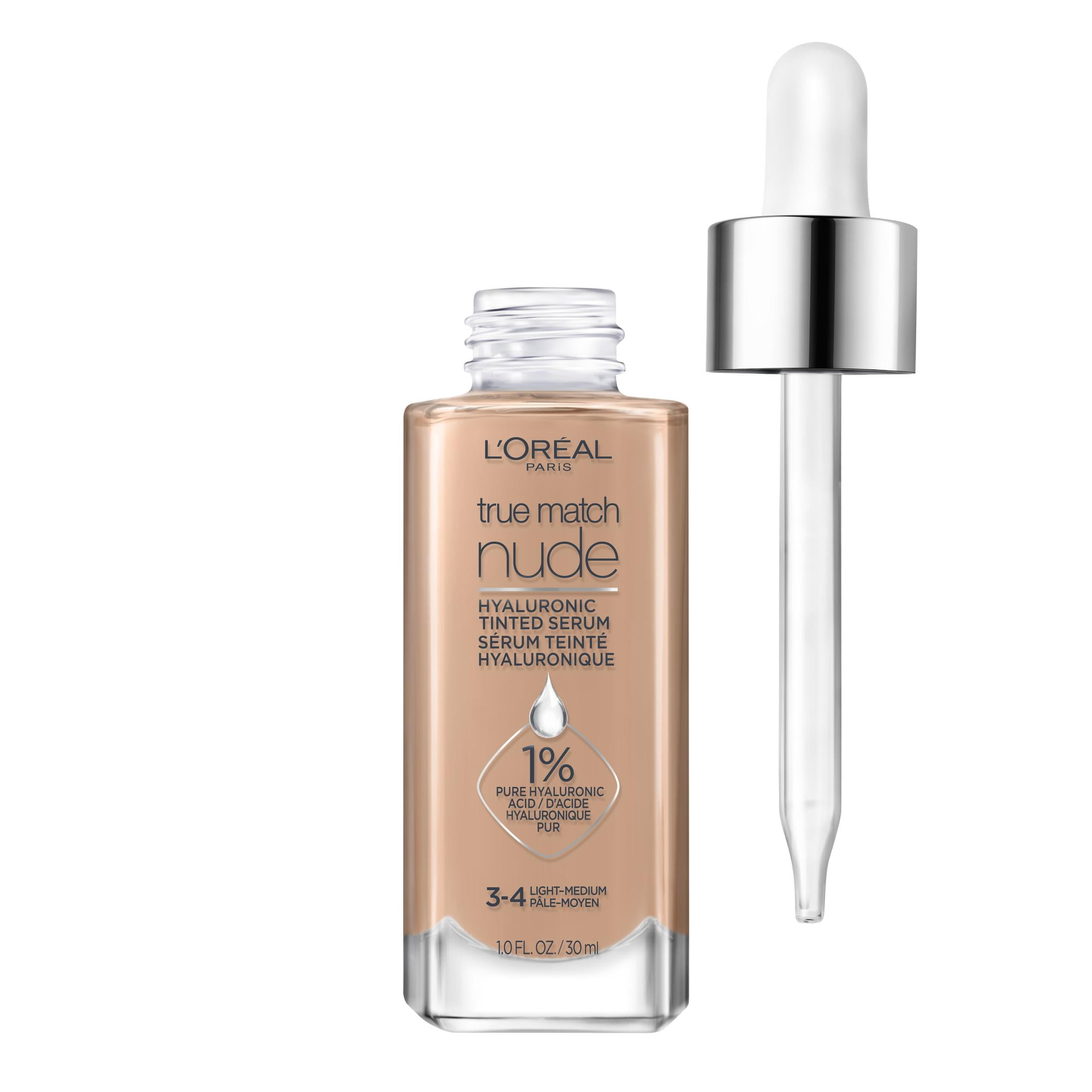 L'Oreal Paris Hyaluronic Tinted Serum Foundation 3-4 Light-Medium 1 fl ...
